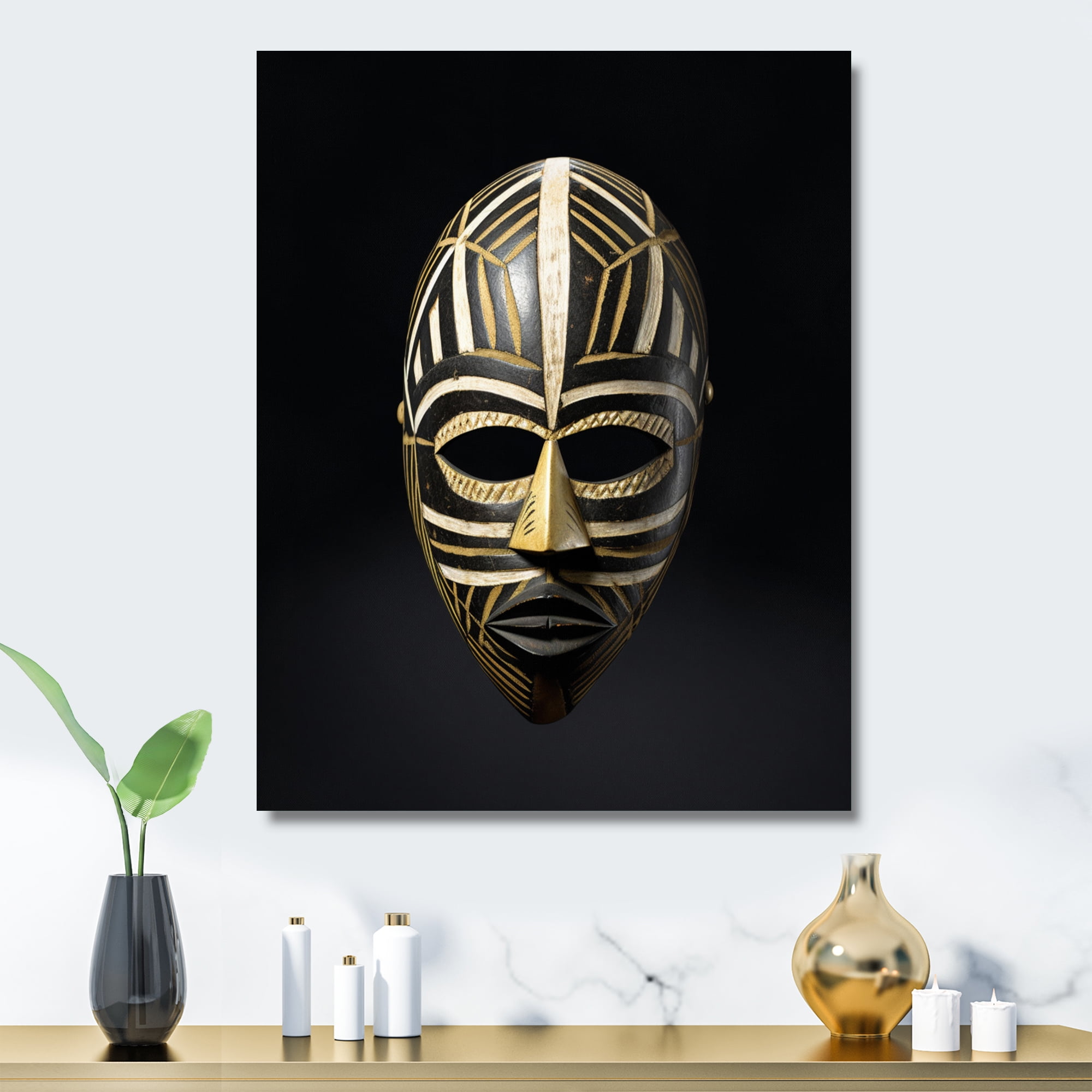 Designart "Traditional African Mask Ethnically Crafted XIII" African ...