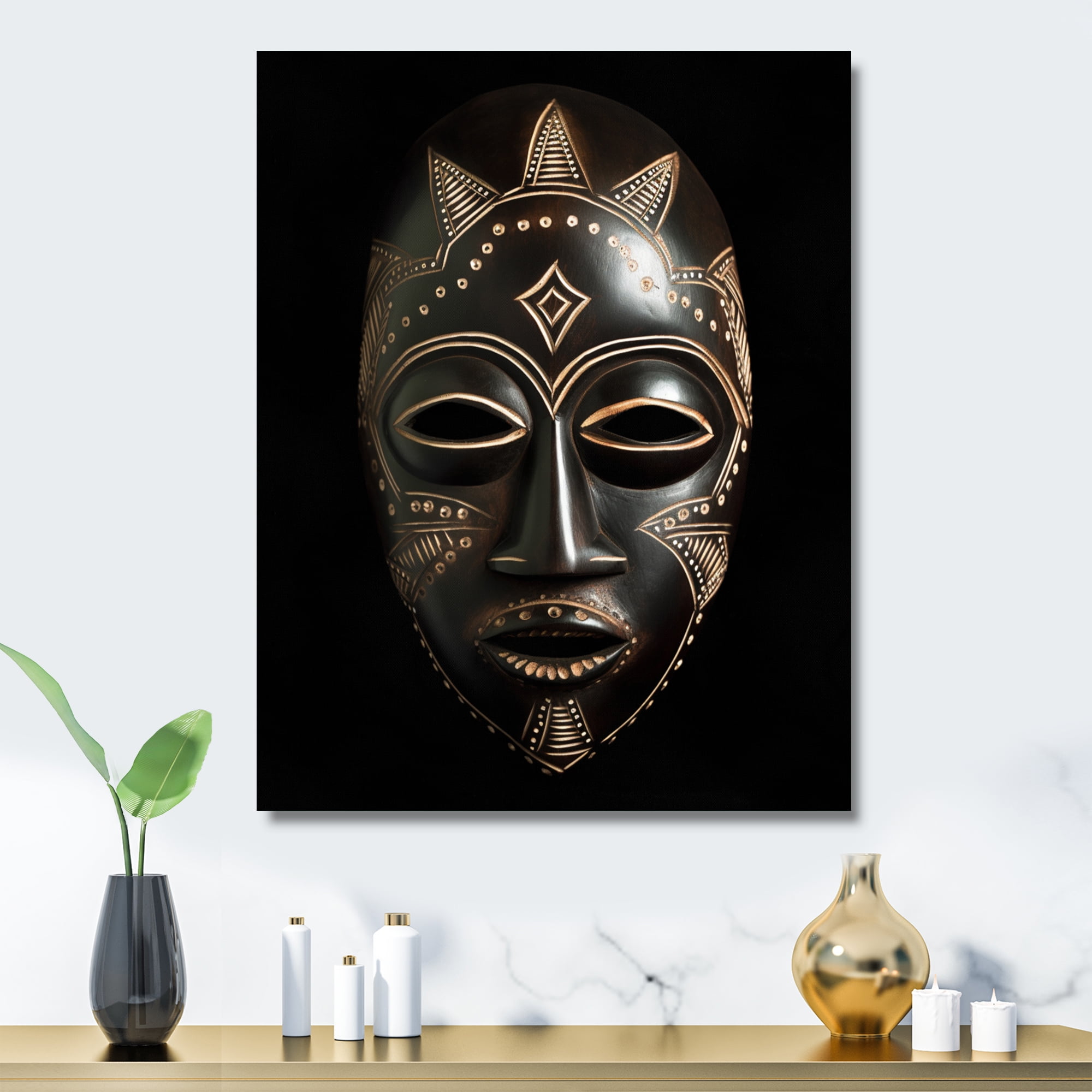 Designart "Traditional African Mask Ethnically Crafted XXII" African ...