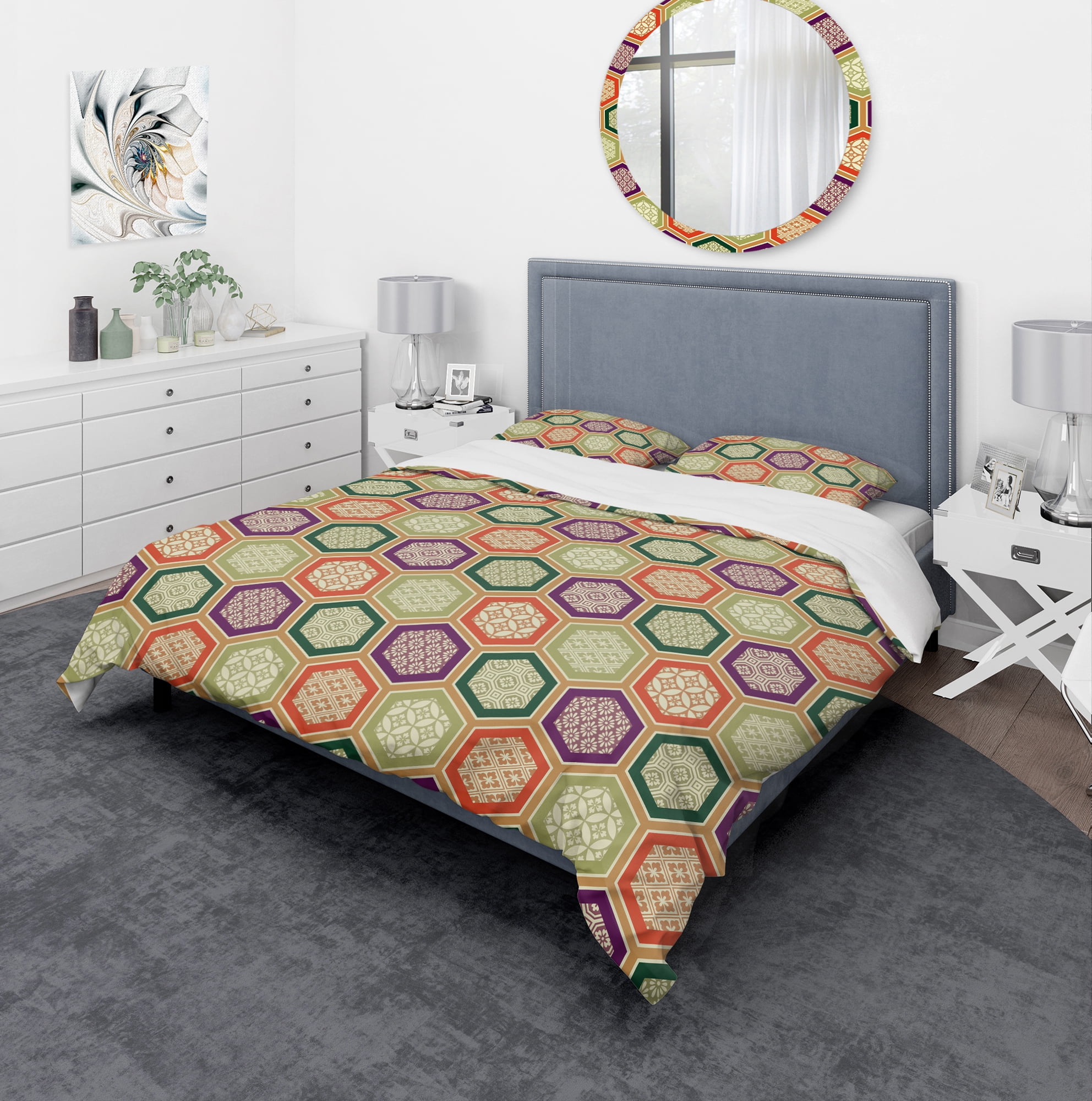 Designart 'Traditional Japanese Pattern' Modern & Contemporary Duvet ...