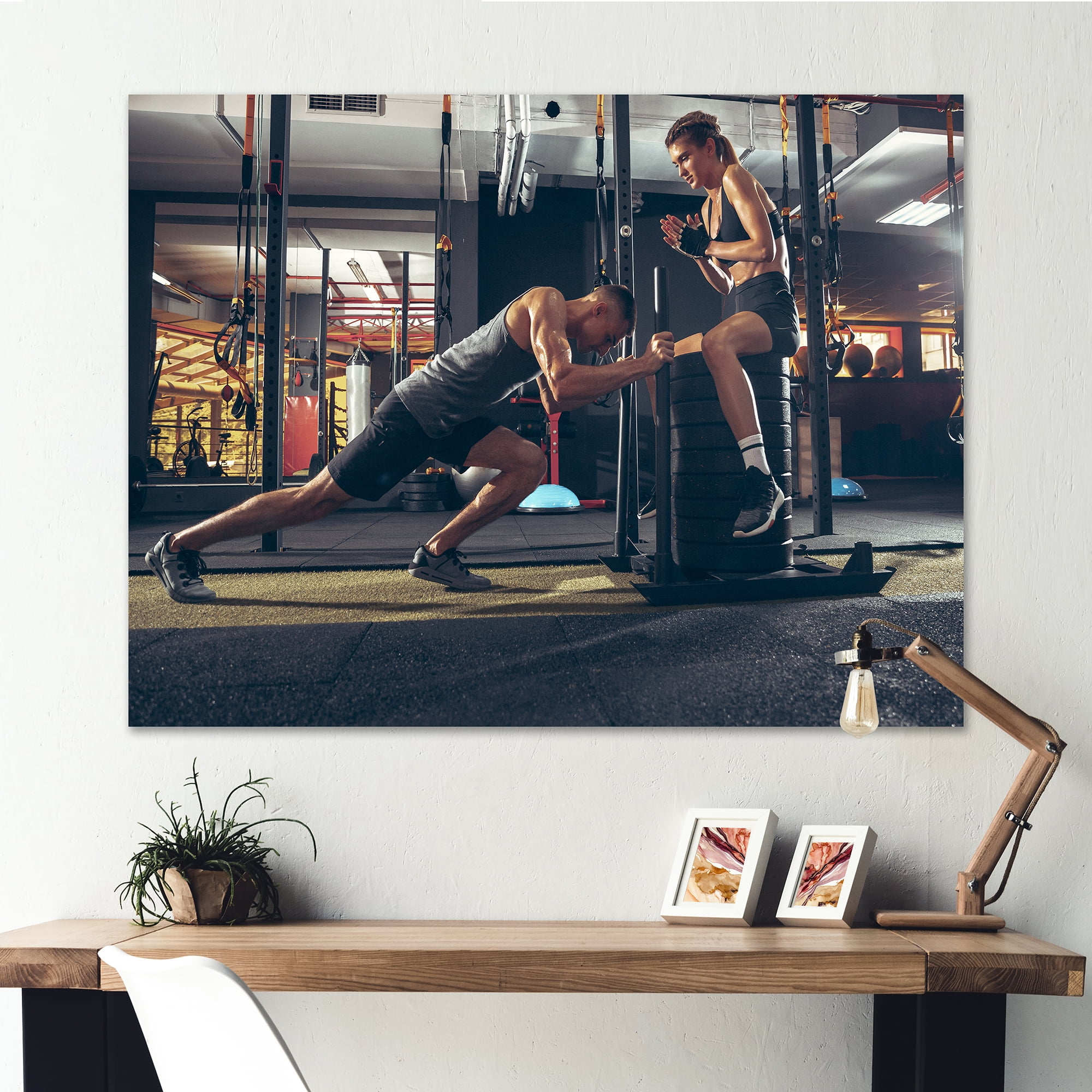 Designart "Training Together" Aerobic & Bodybuilding Wall Decor ...