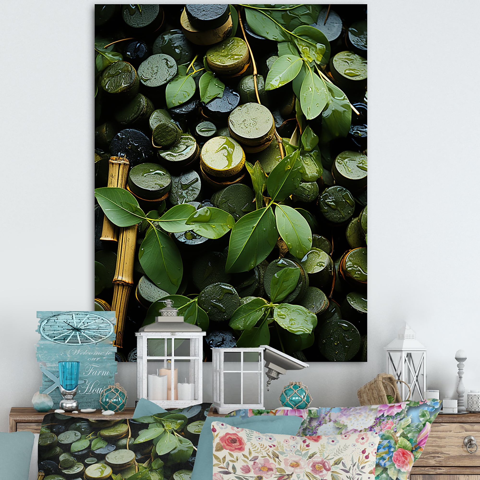 Designart "Tranquil Bamboo Greenery Oasis III" Floral Canvas Wall Art ...