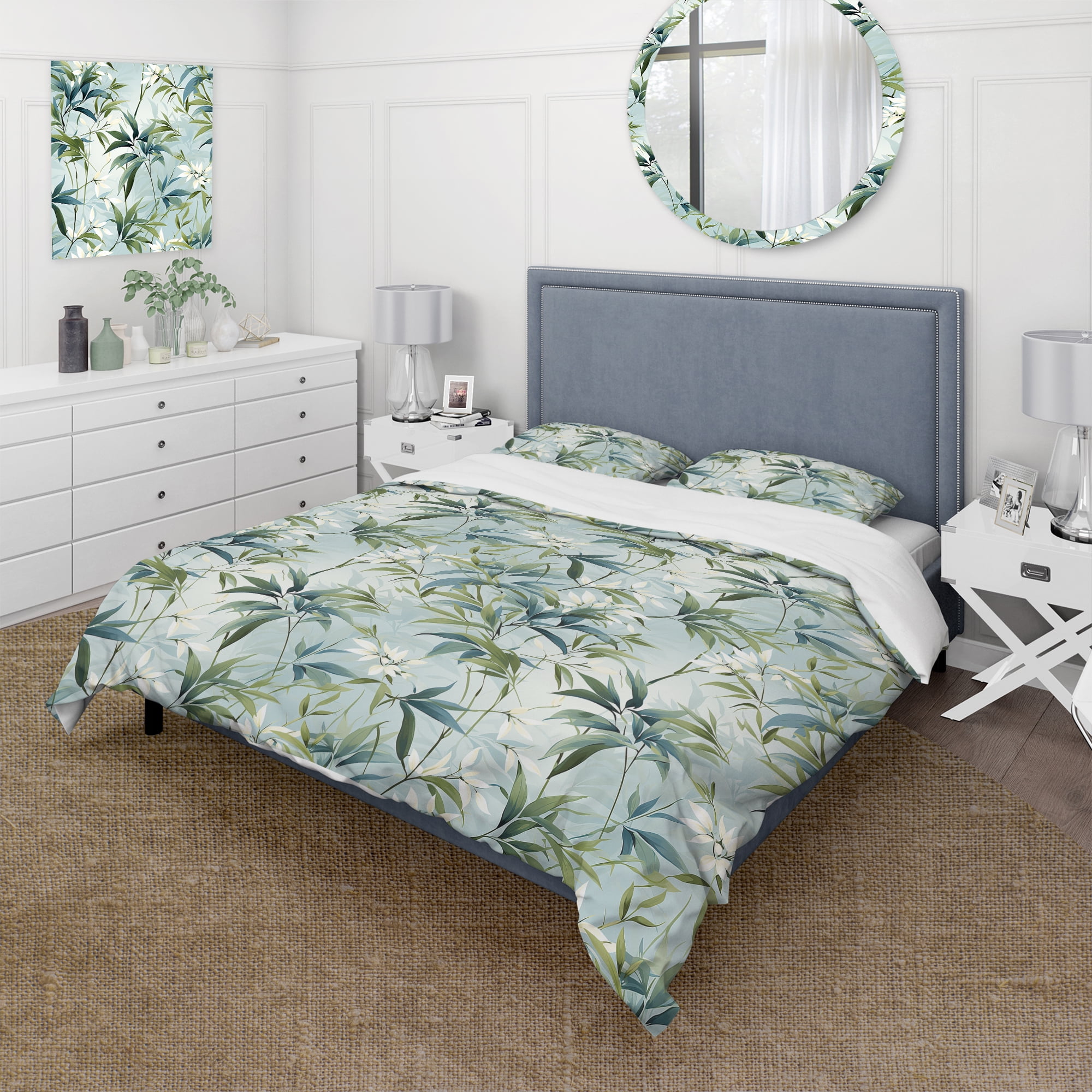 Designart "Tranquil Bamboo In The Tropics" Green Tropical Bedding ...