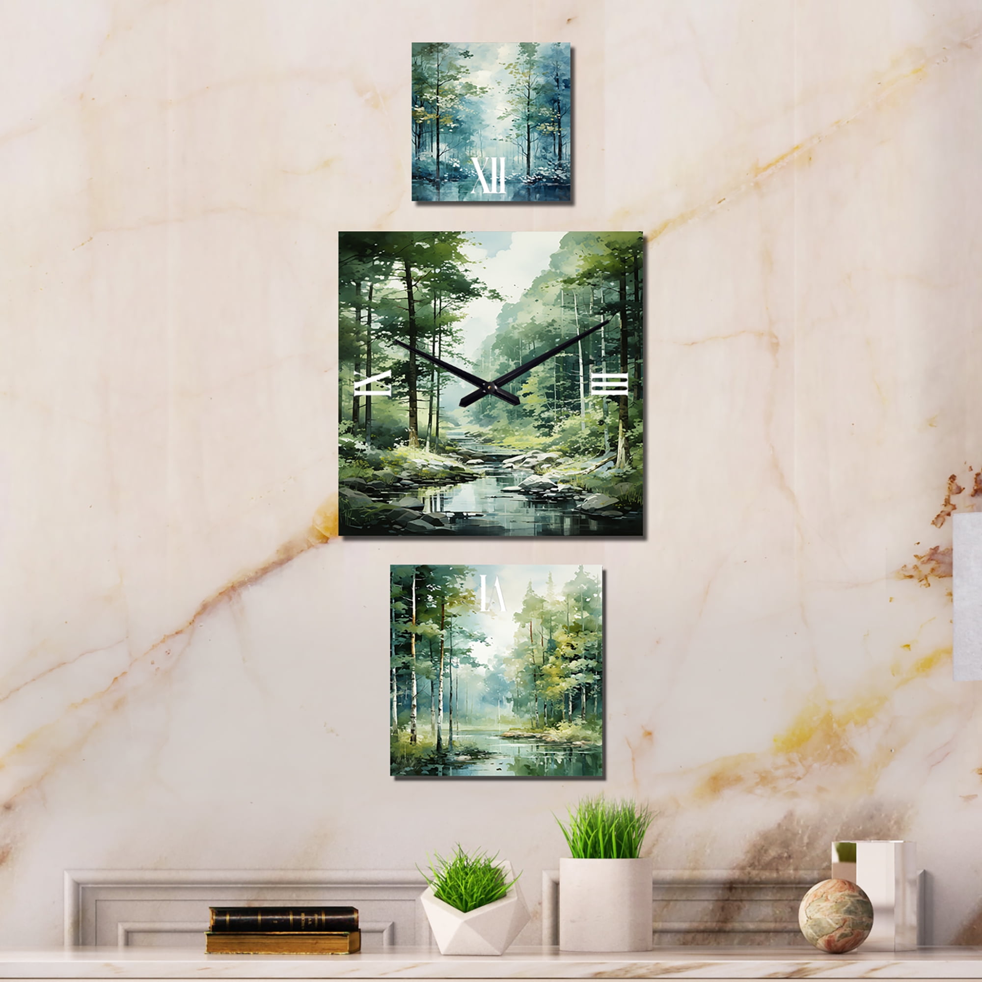 Designart "Tranquil Green Forest Shadows" Forest Oversized Traditional ...