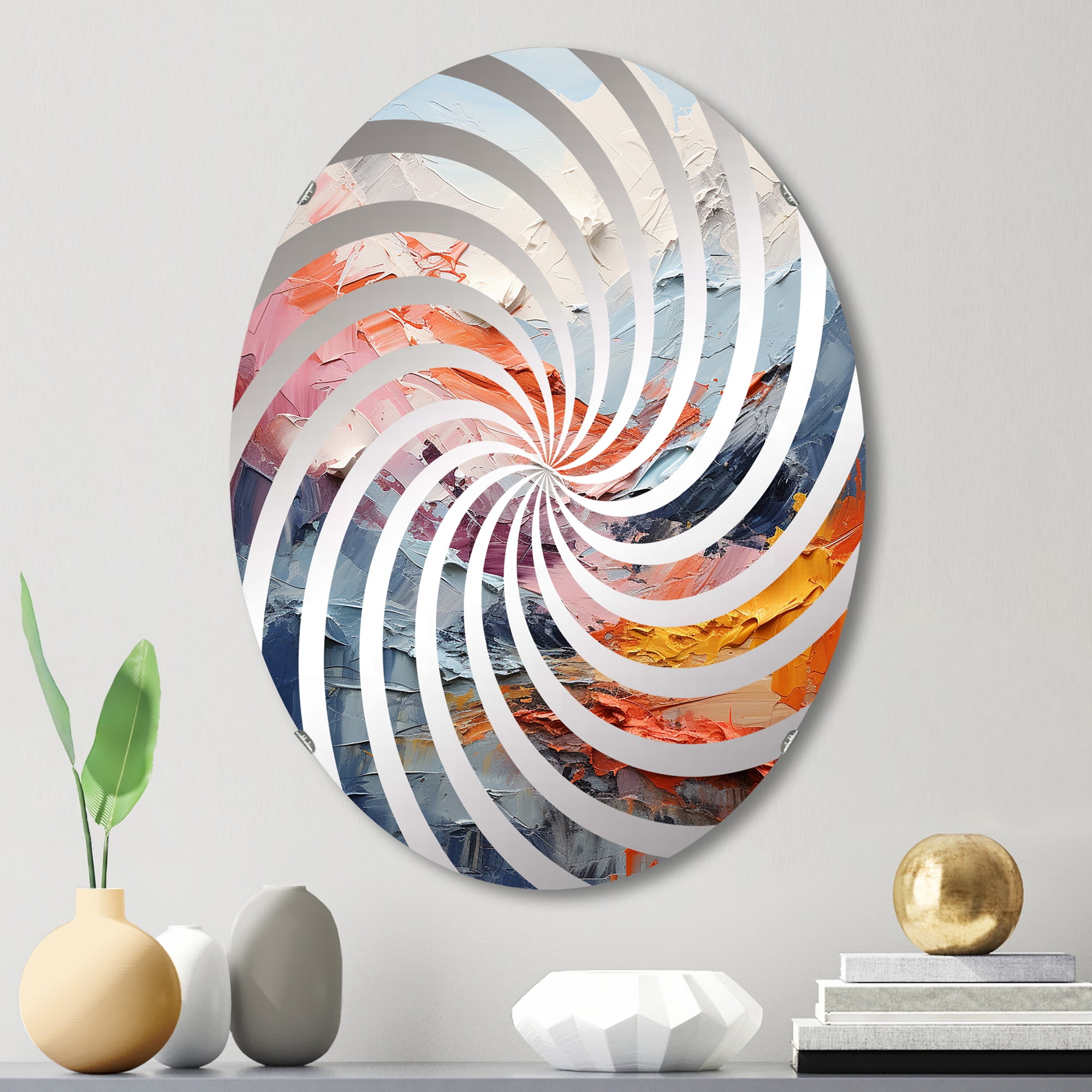 Designart "Tranquil Peak Combinations" Landscape Mountains Vortex Round ...