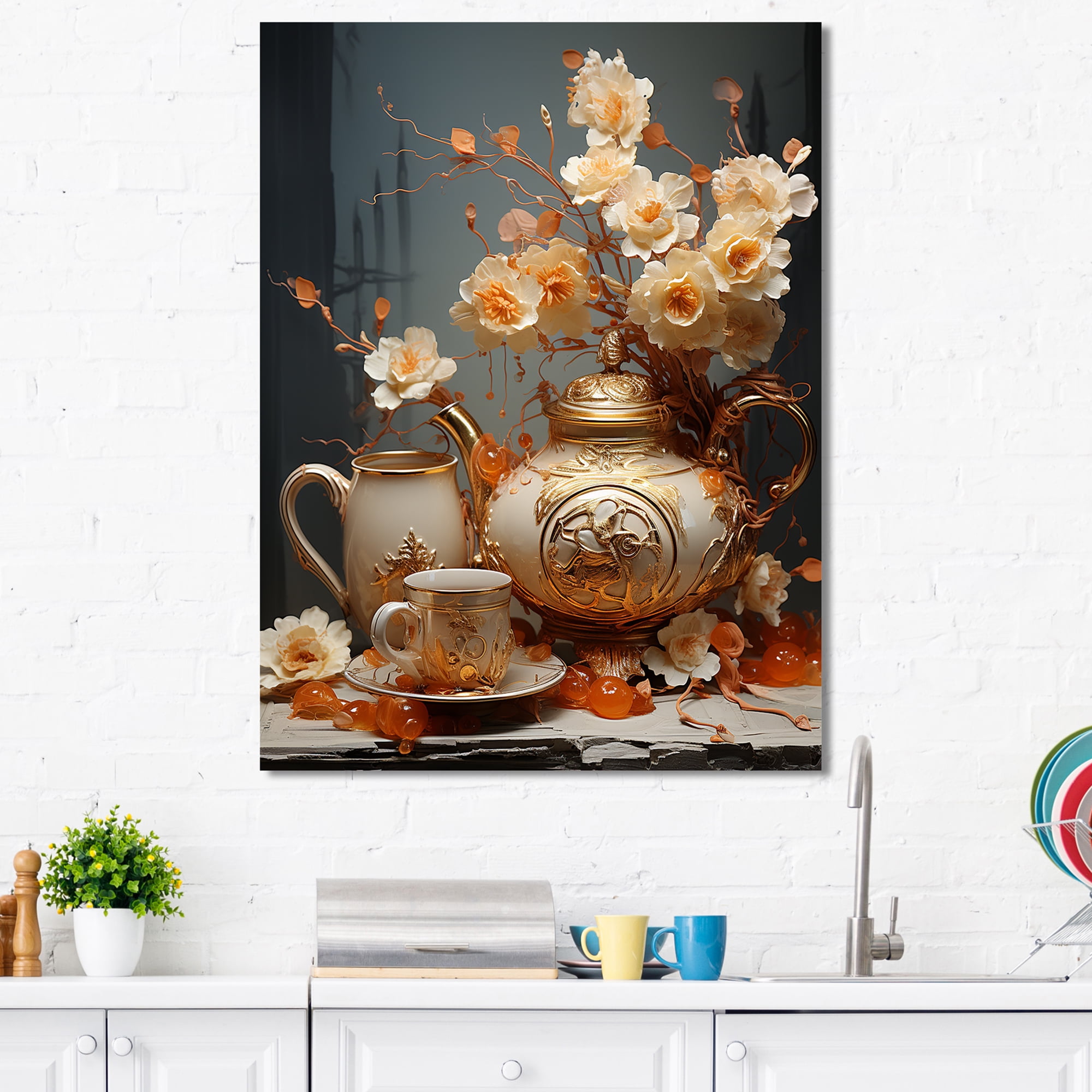Designart "Tranquil Tea Time" Breakfast Wall Art Living Room - Walmart.com