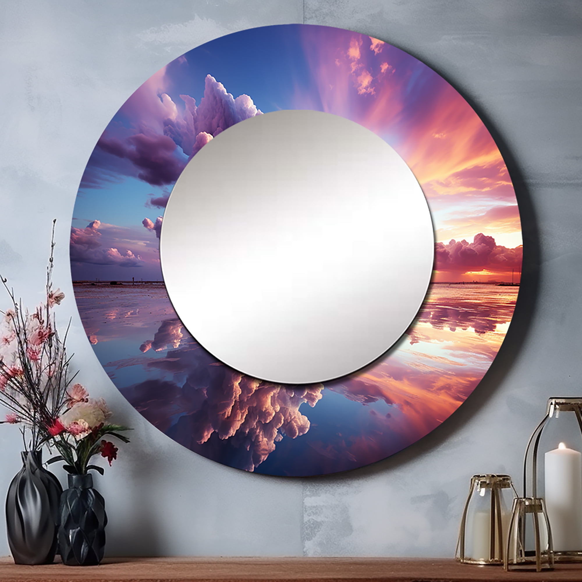 Designart "Transcendent Twilight in Peach Sky Photo" Nautical & Beach ...