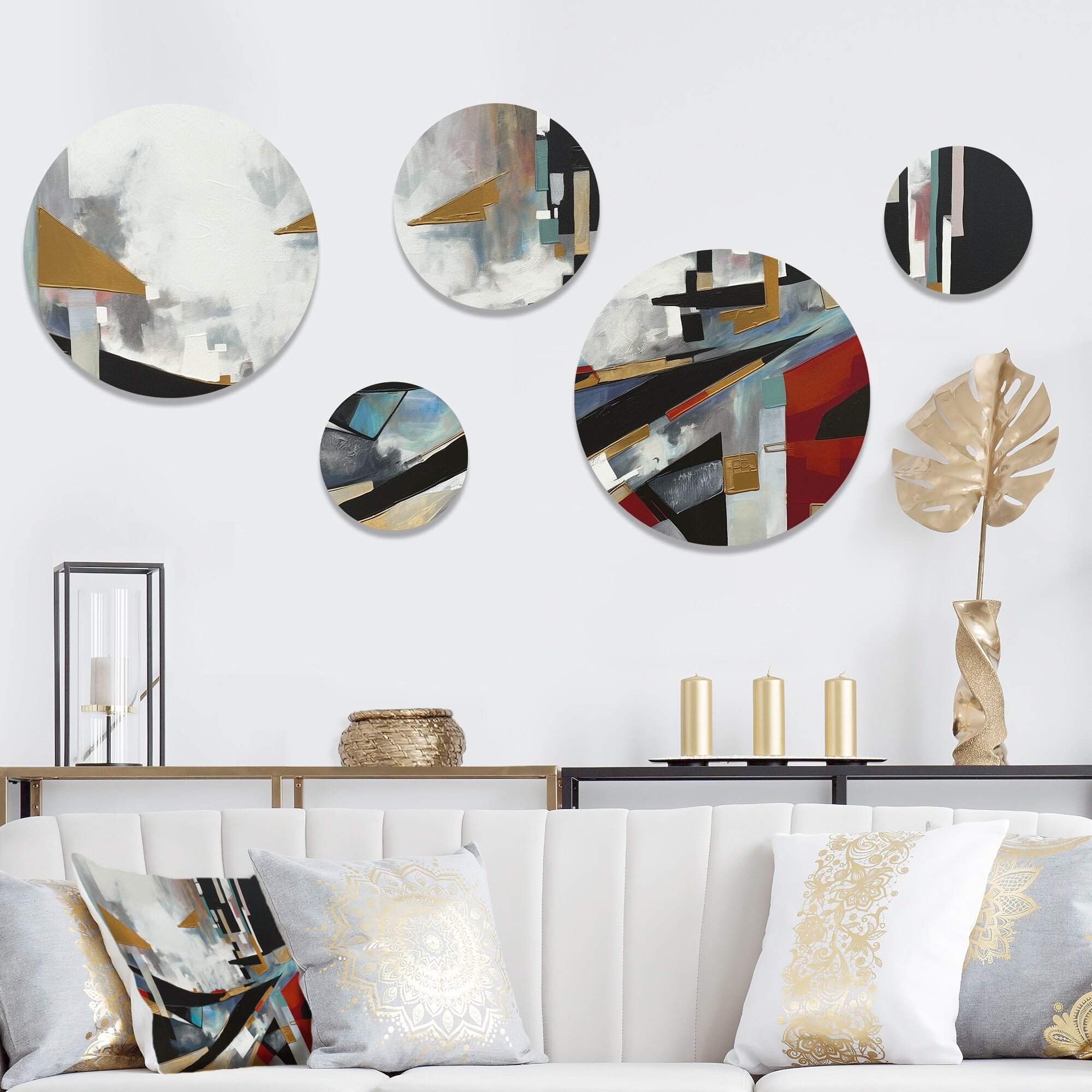 Designart "Transcending Nature IV" Abstract Landscape Metal Wall Art ...