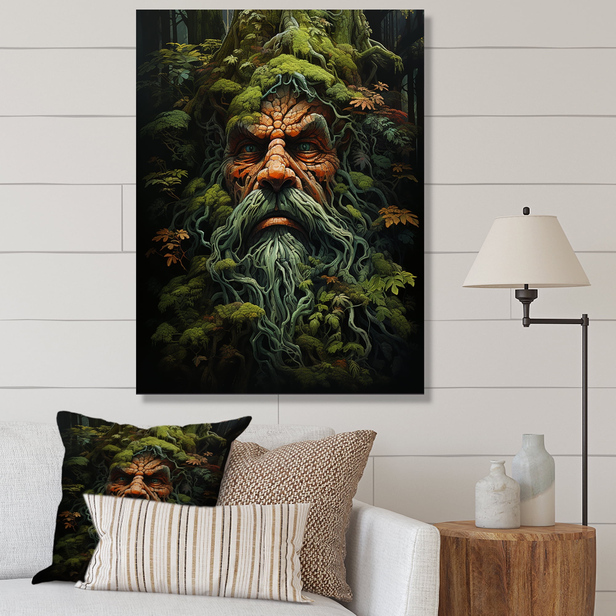 Designart "Tree Redwood Ancient Guardians Portrait I" Fantasy Wall ...