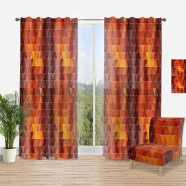 Designart 'Fractal Fire in Light Blue' Contemporary Blackout Curtain ...
