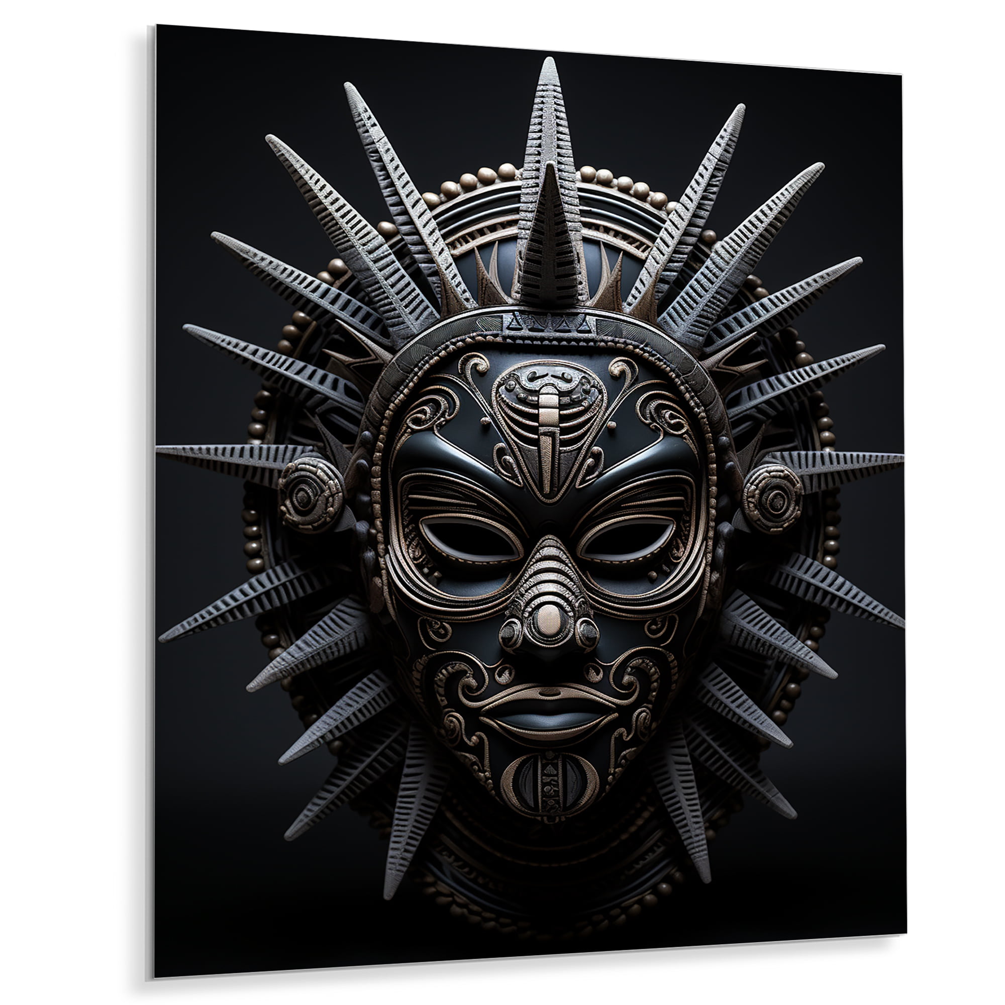 Designart "Tribal African Masks I" African Tribes Metal Wall Art ...