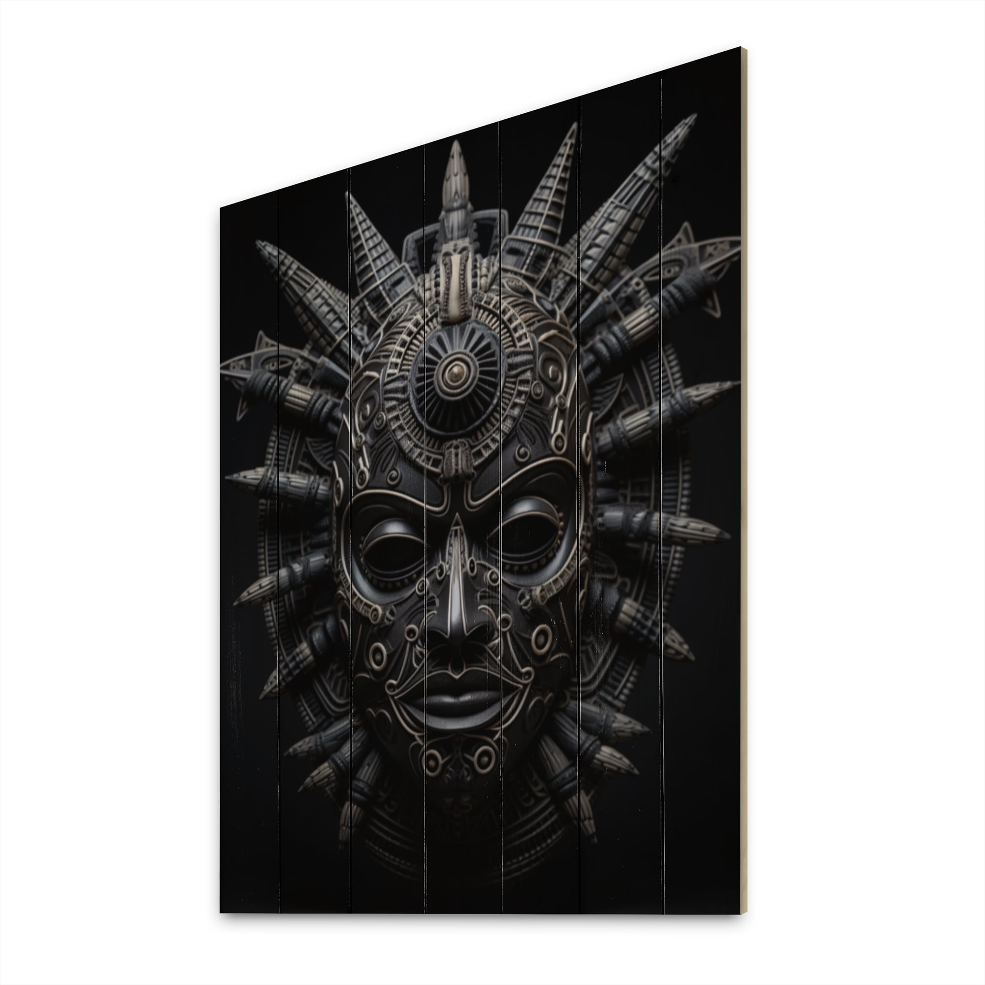 Designart "Tribal African Masks IV" African Tribes Print on Natural ...