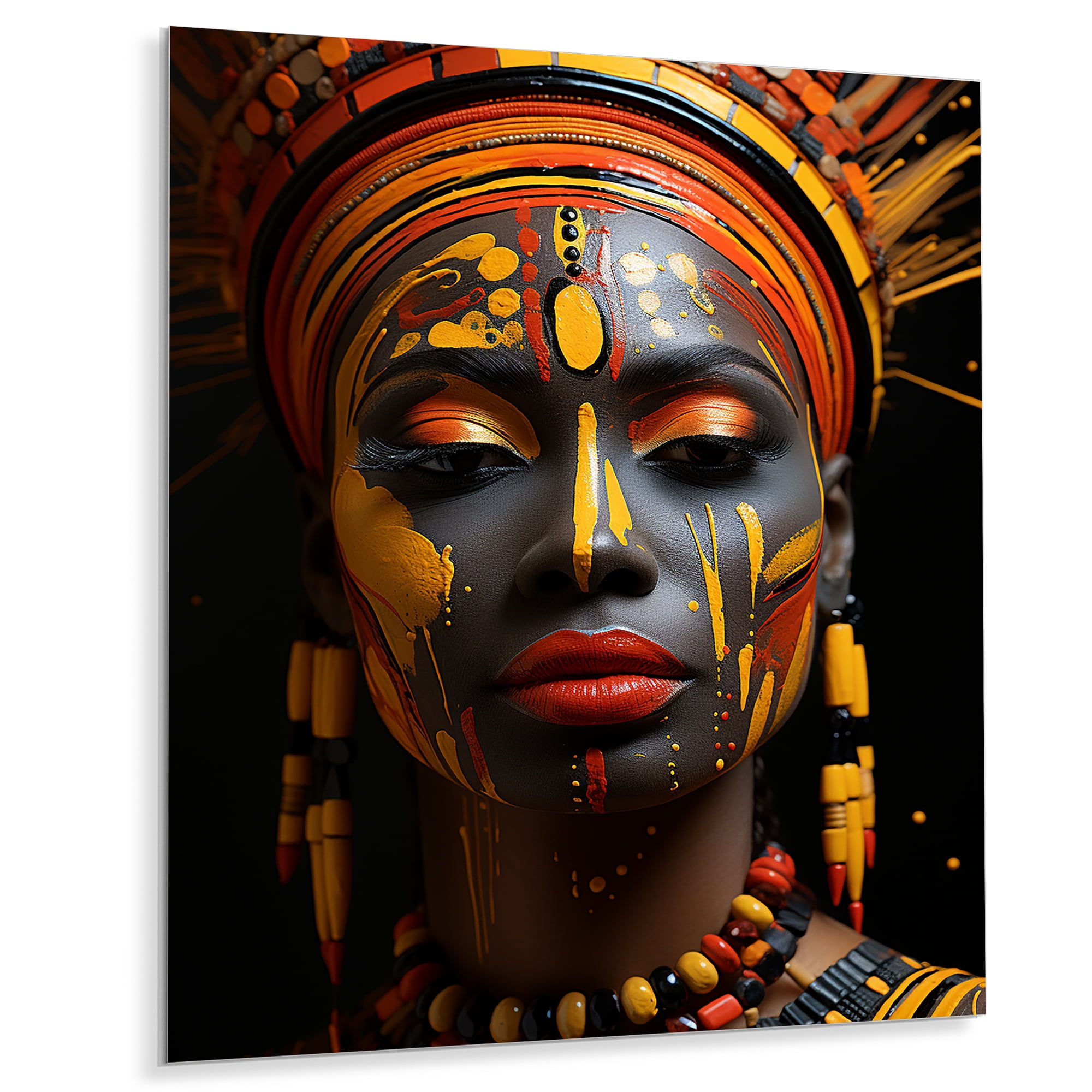 Designart "Tribal Ancient African Traditions II" African Tribal Metal ...