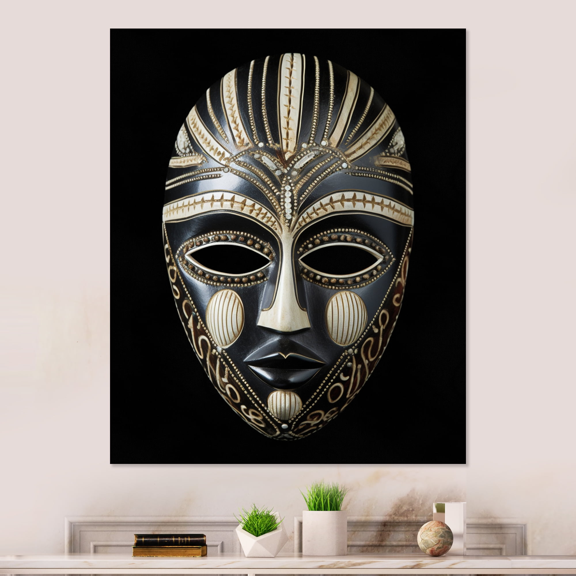 Designart "Tribal Ethnical Traditional African Mask XI" African Tribal ...