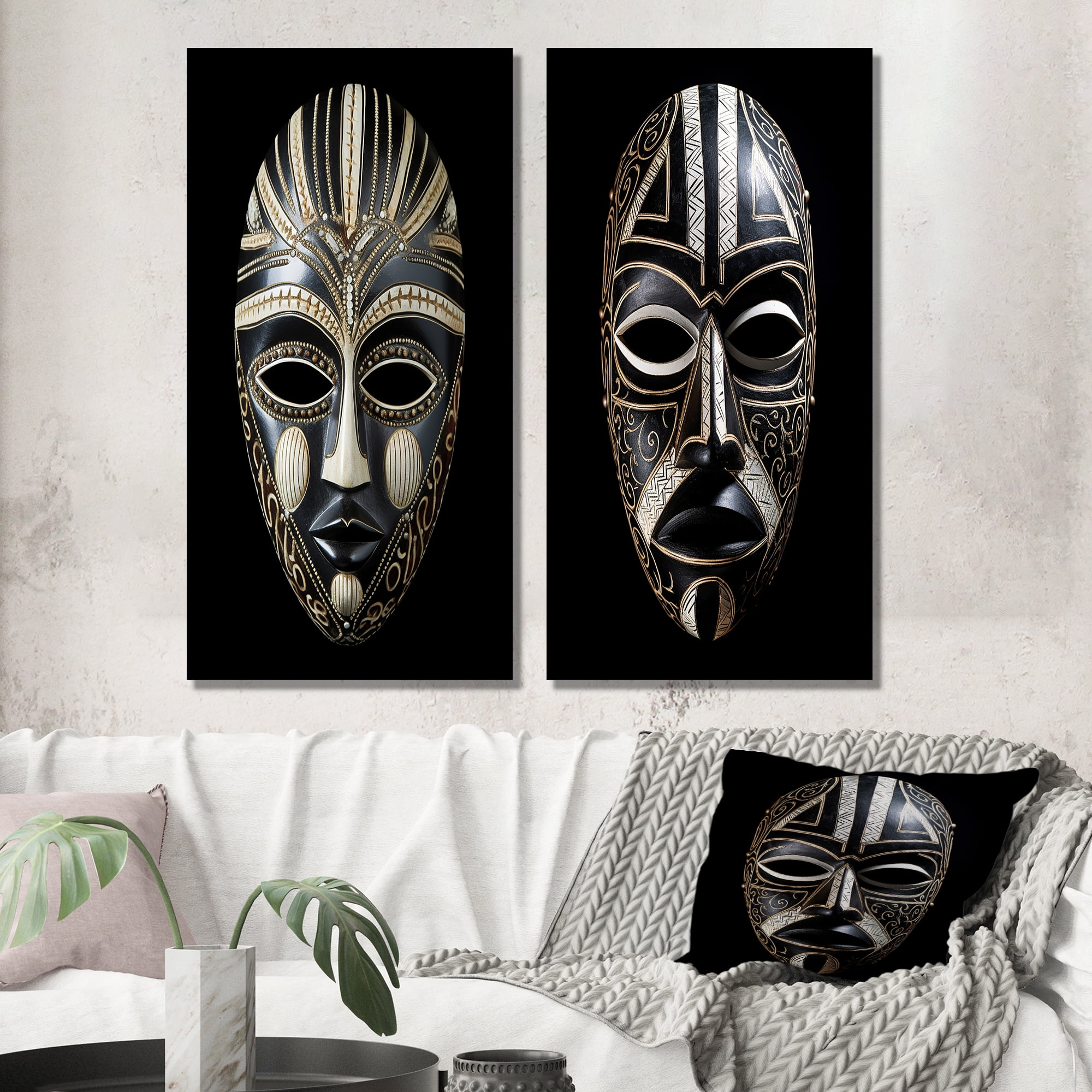 Designart "Tribal Ethnical Traditional African Mask XI" African Tribal ...