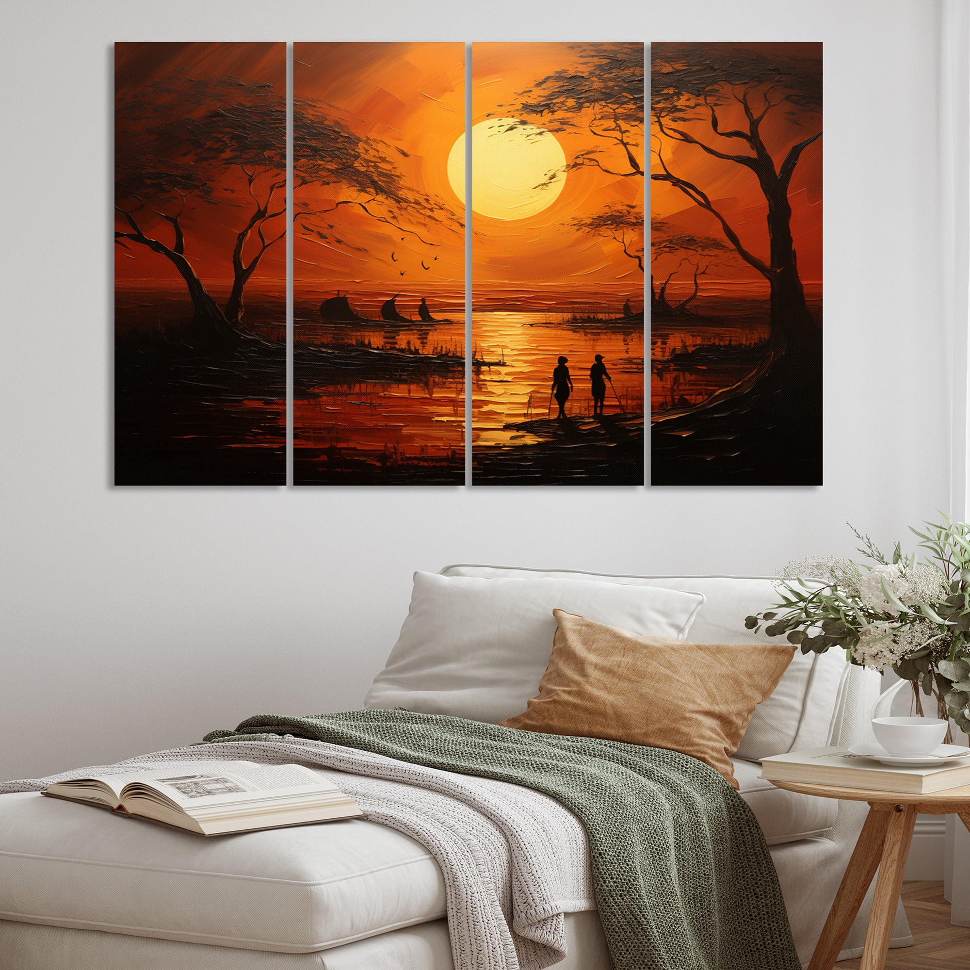 Designart "Tribal Sunset African II" African Tribal Metal Wall Decor ...