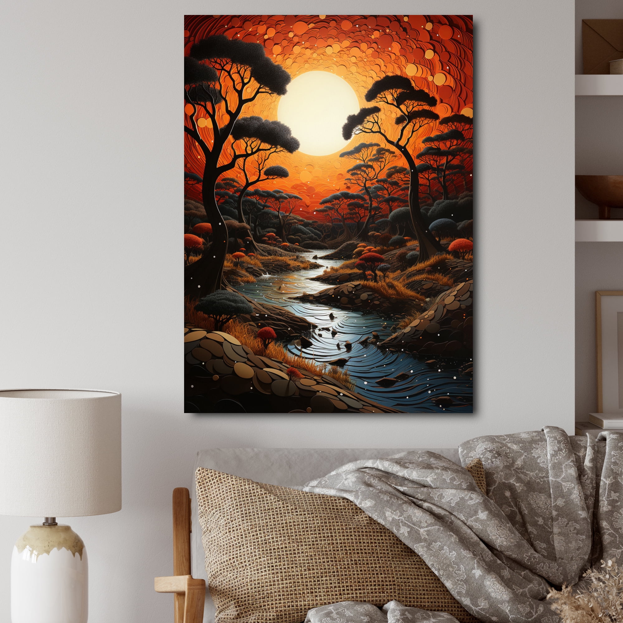 Designart "Tribal Sunset African III" African Tribal Wall Decor ...