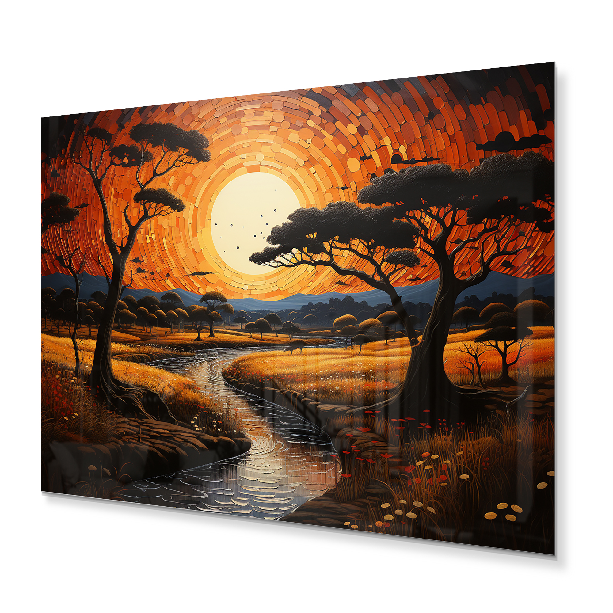 Designart "Tribal Sunset African VI" African Tribal Metal Wall Art ...