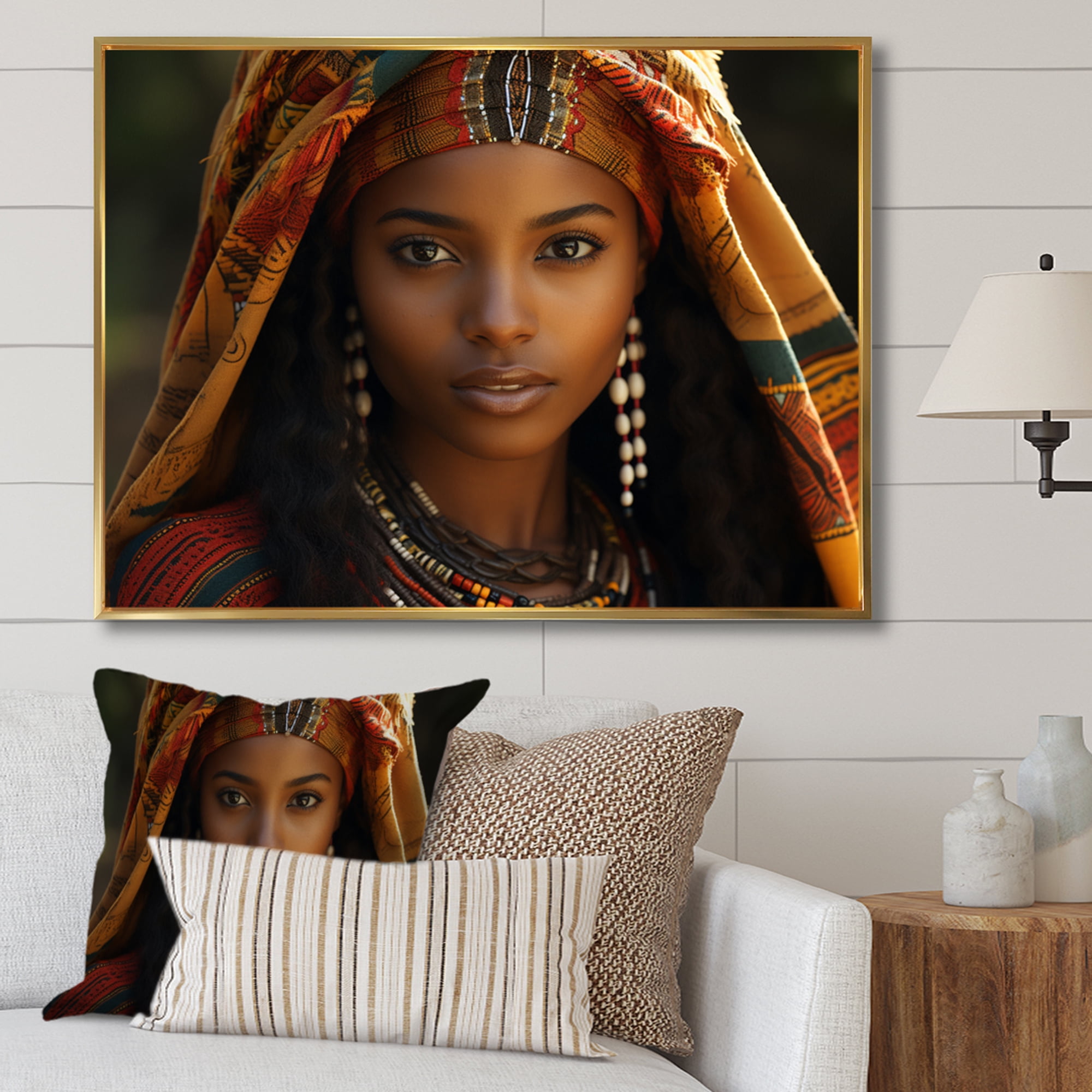 Designart "Tribal Xhosa African Traditional" African Tribal Floater ...