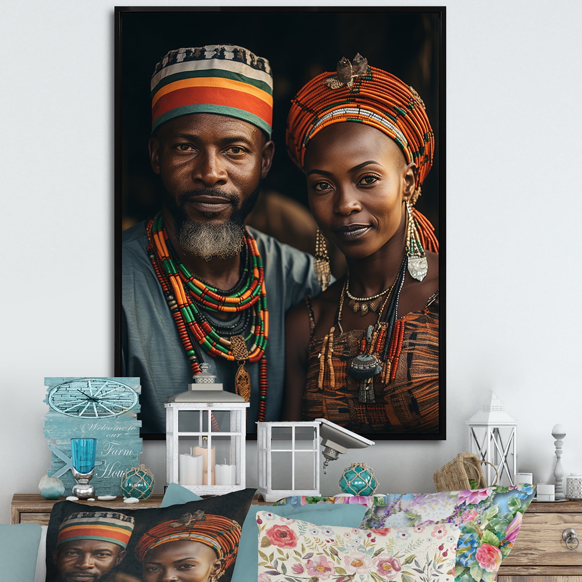 Designart "Tribes Ashanti African Ghana II" African Tribes Floater ...