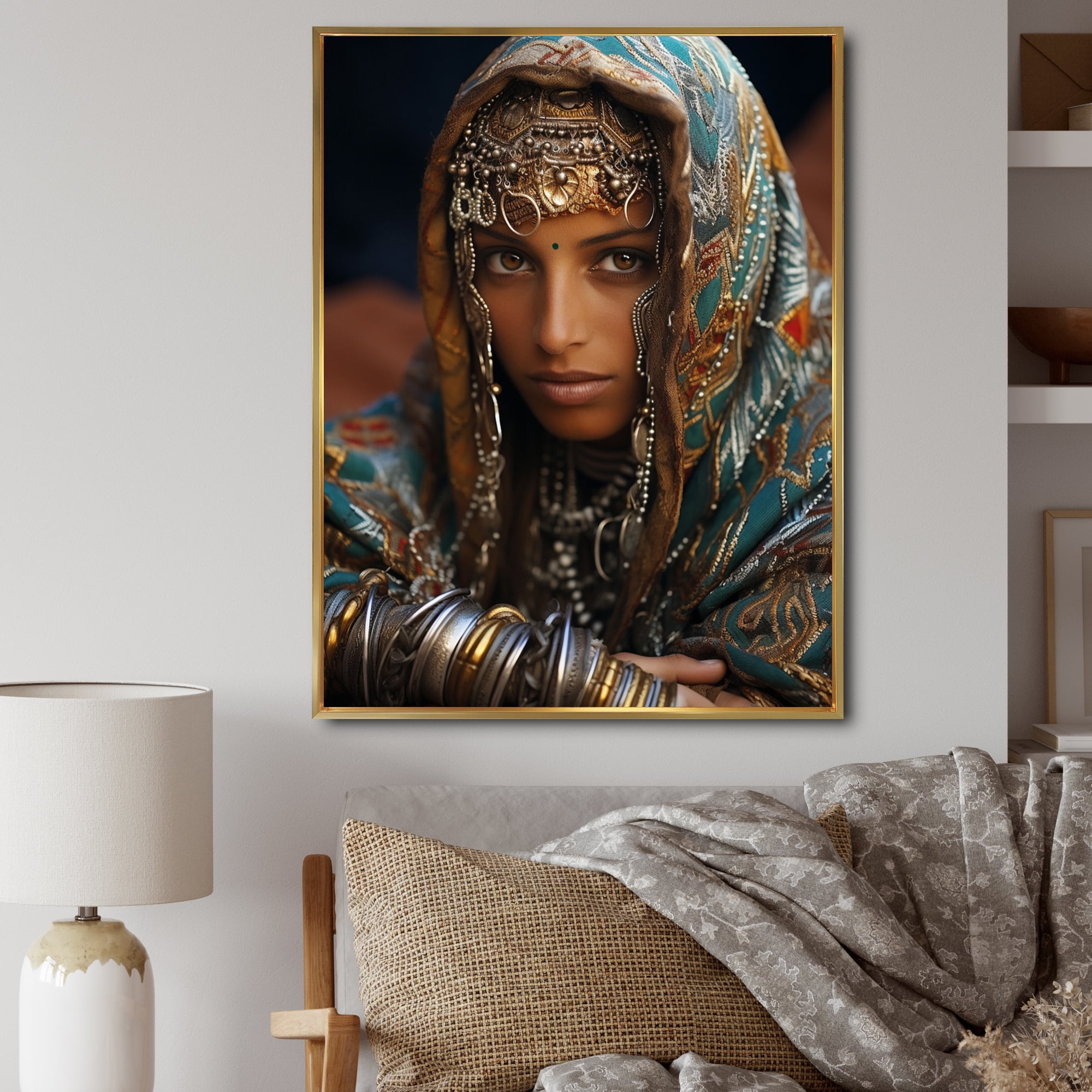 Designart "Tribes Berber African North" African Tribes Floater Framed ...