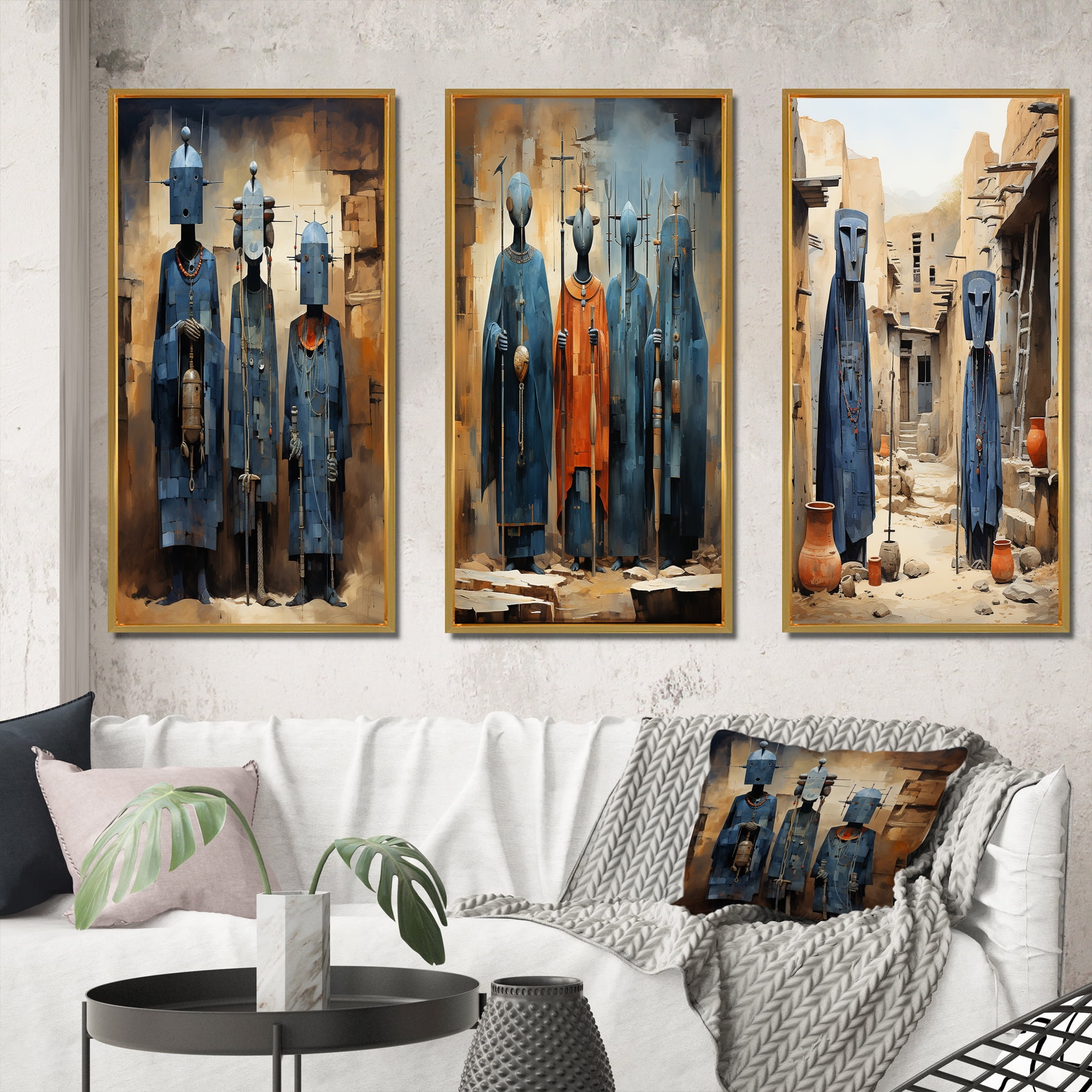 Designart "Tribes Dogon African Mali II" African Tribes Framed Wall Art ...