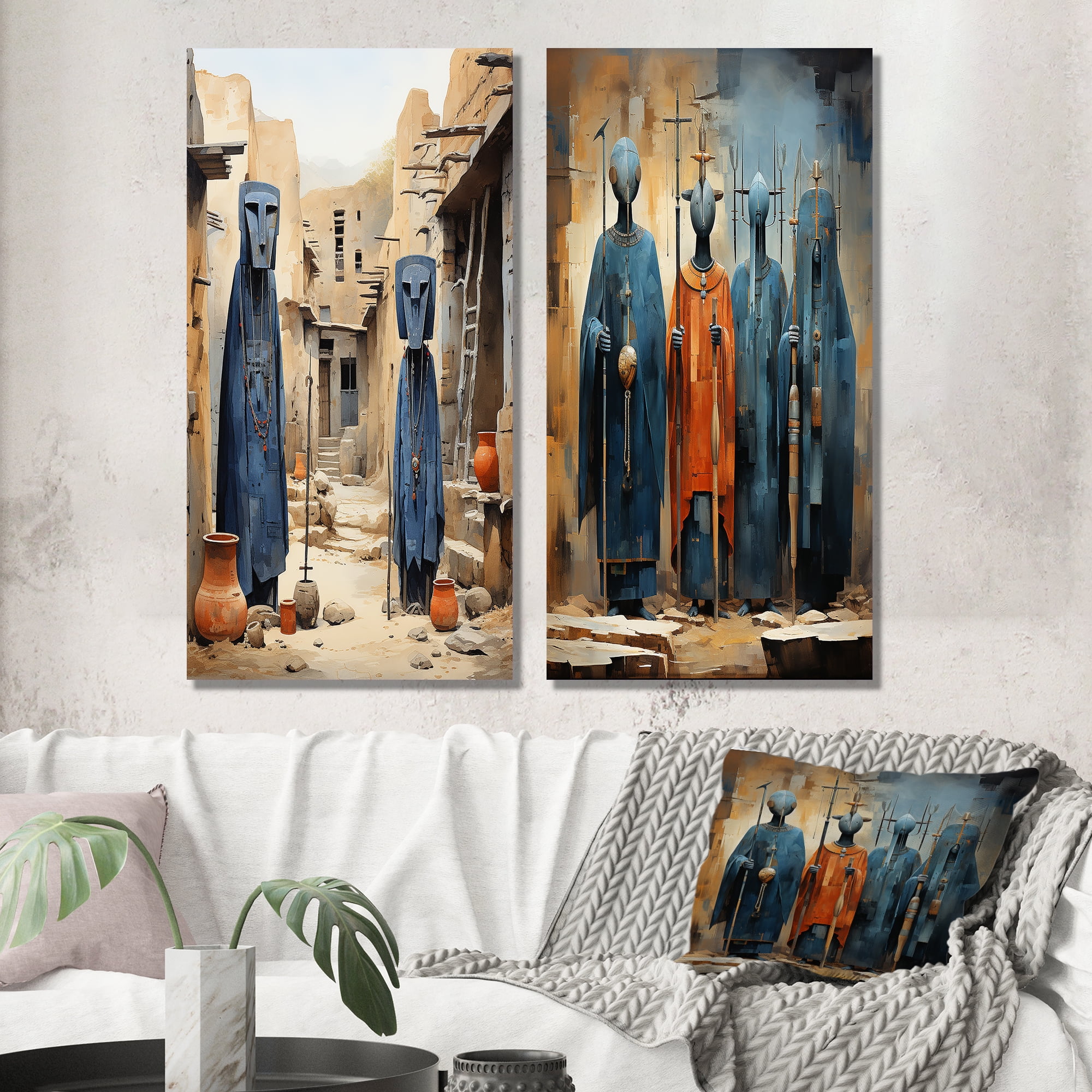 Designart "Tribes Dogon African Mali II" African Tribes Wall Art Set Of ...