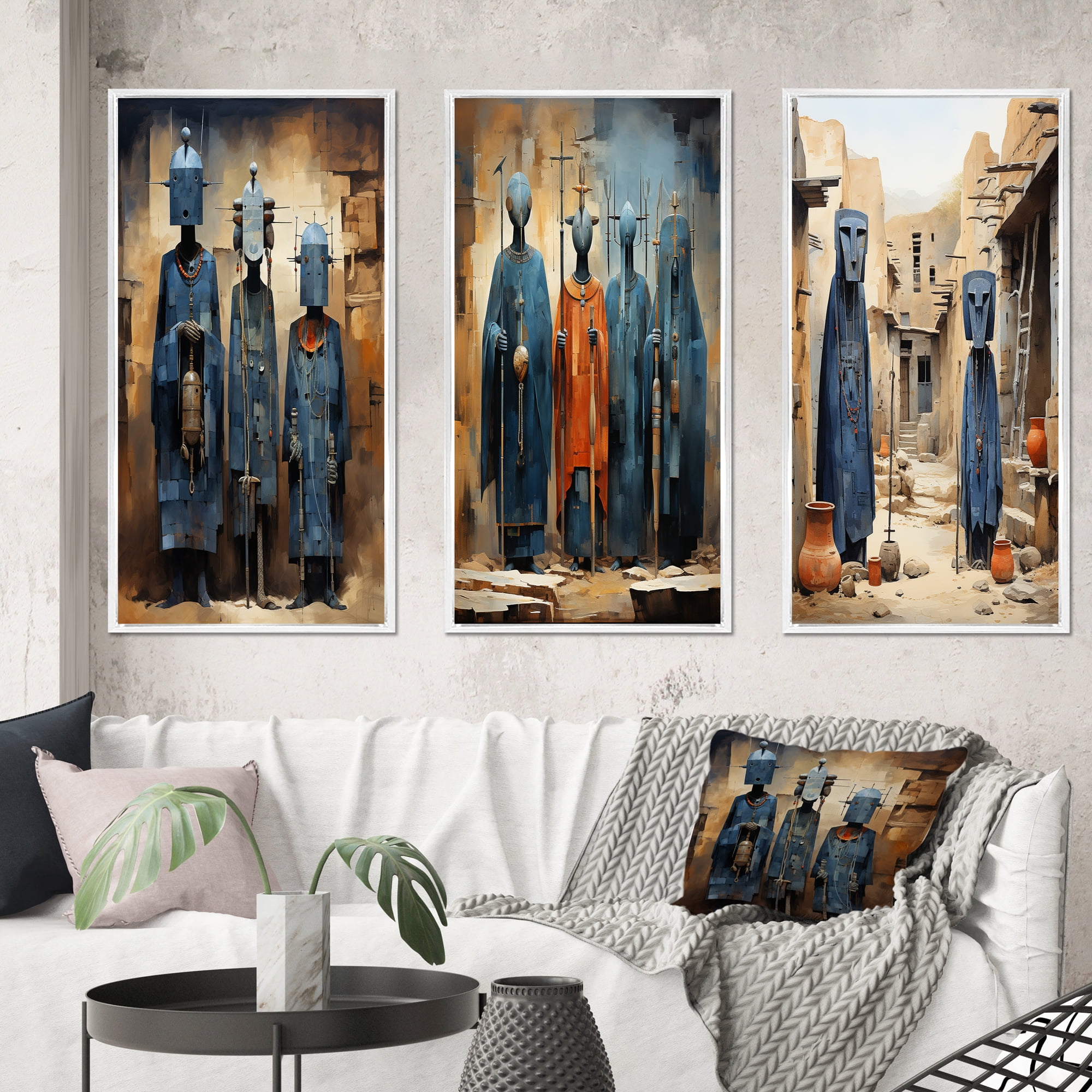 Designart "Tribes Dogon African Mali III" African Tribes Framed Wall ...