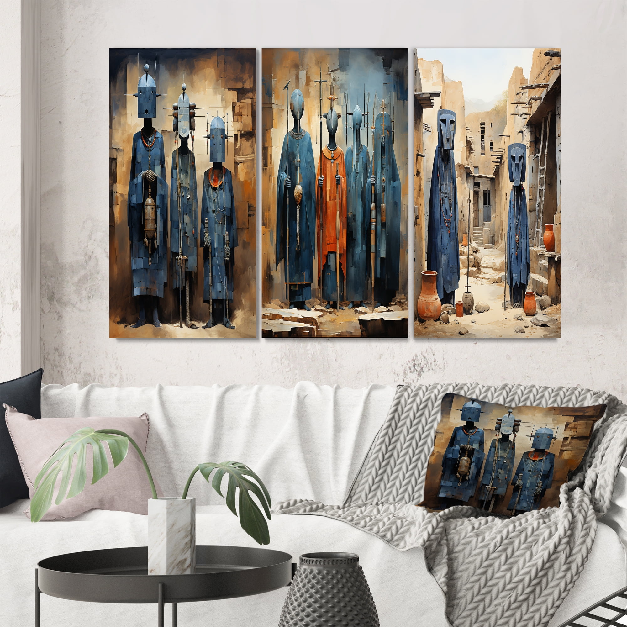 Designart "Tribes Dogon African Mali III" African Tribes Wall Art Set ...