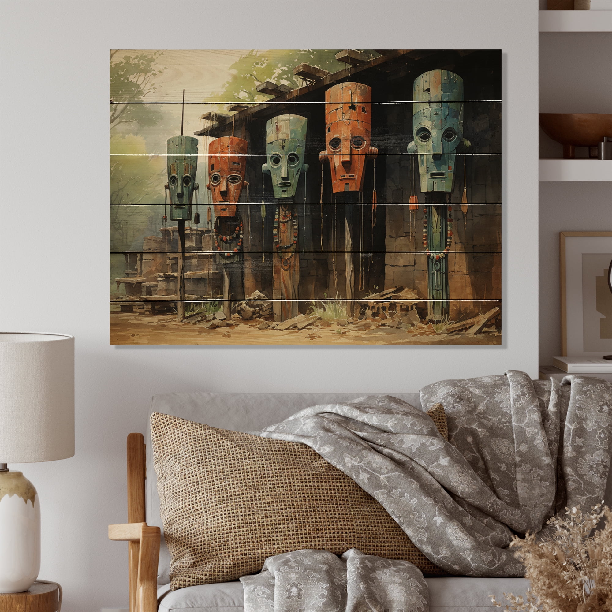 Designart "Tribes Dogon African Mask II" African Tribes Print on ...