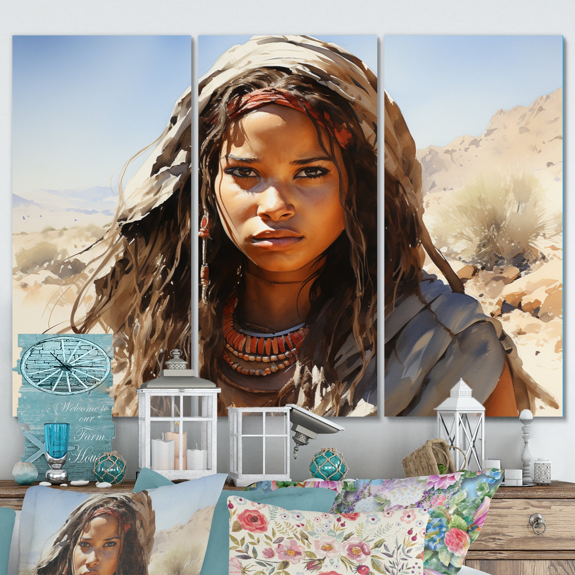 Designart "Tribes Himba African Beauty" African Tribes Art Living Room ...