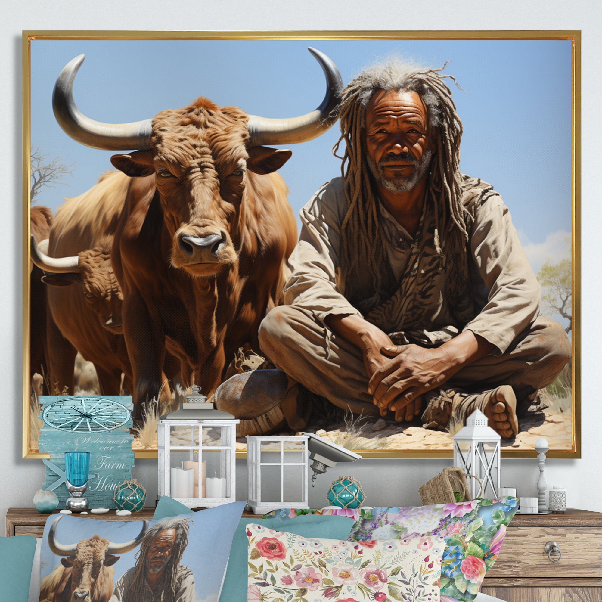 Designart "Tribes Himba African Nomadic II" African Tribes Floater ...