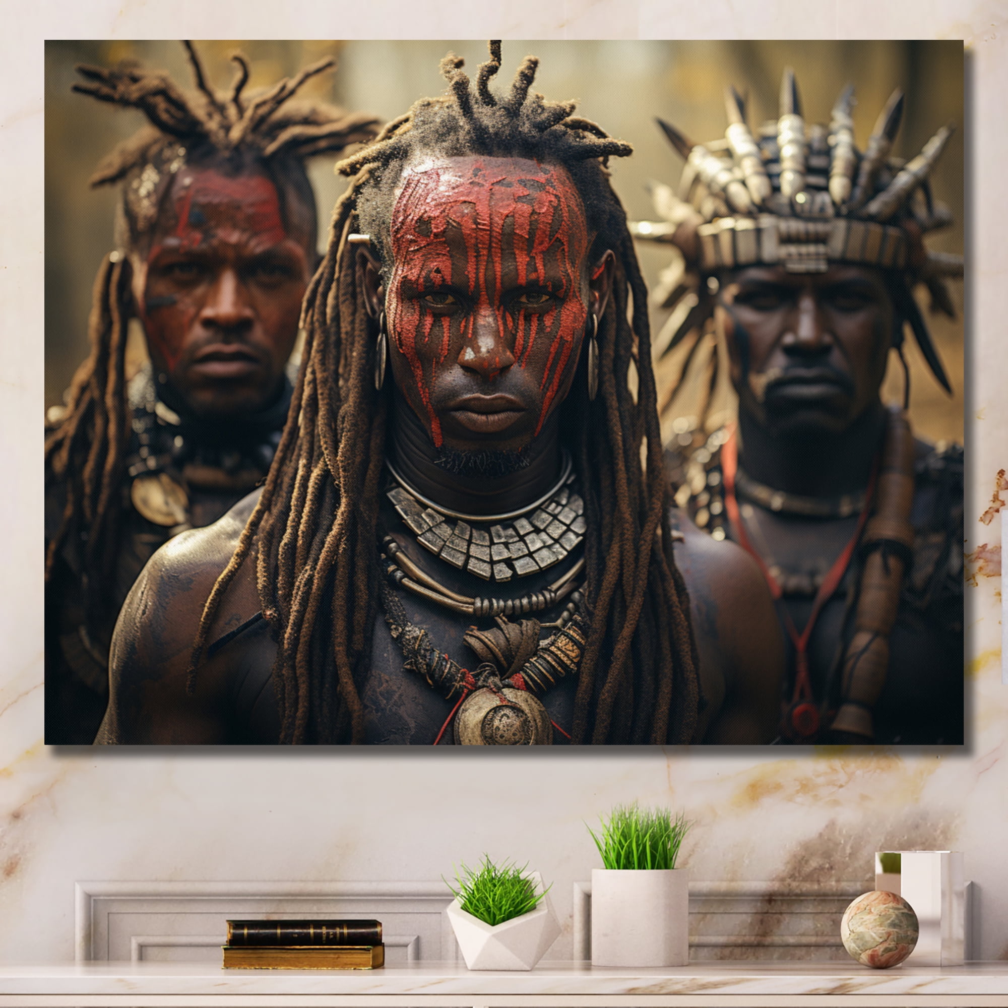 Designart "Tribes Kalenjin African Warriors" African Tribes Canvas Art ...