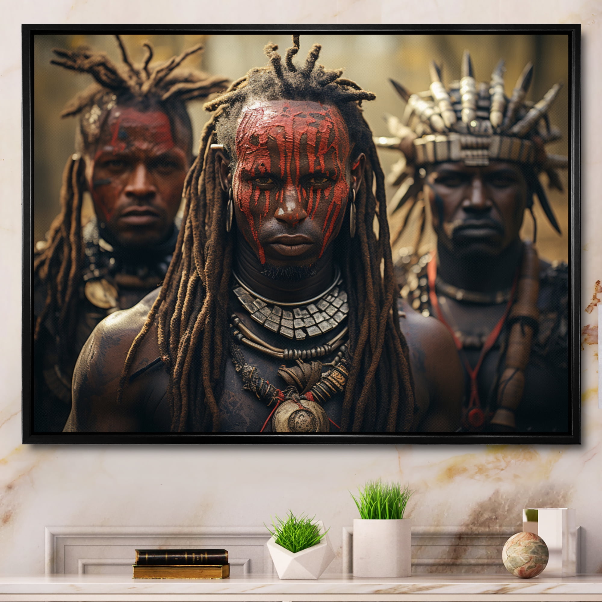 Designart "Tribes Kalenjin African Warriors" African Tribes Floater ...