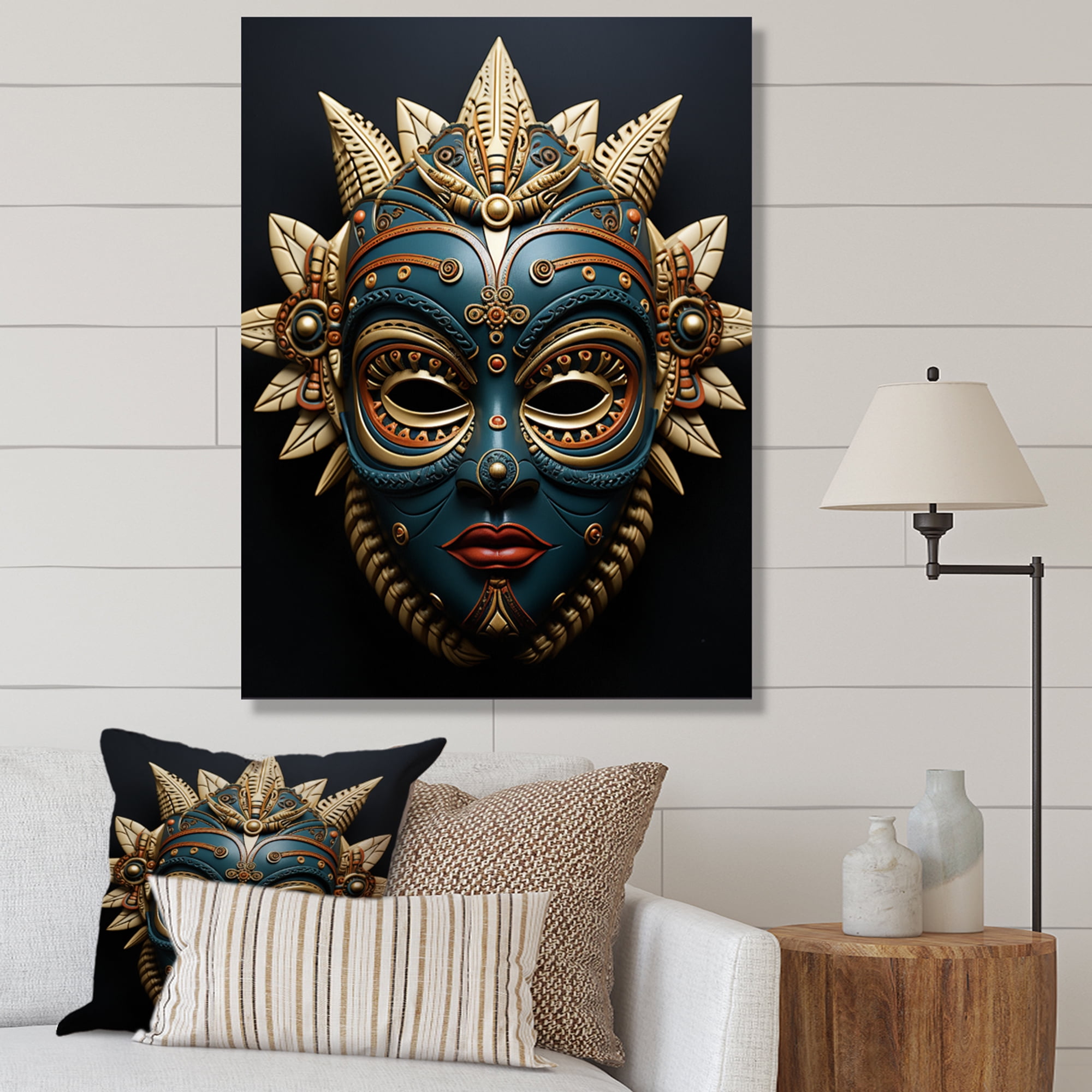 Designart "Tribes Luba African Shankad I" African Tribes Wall Decor ...