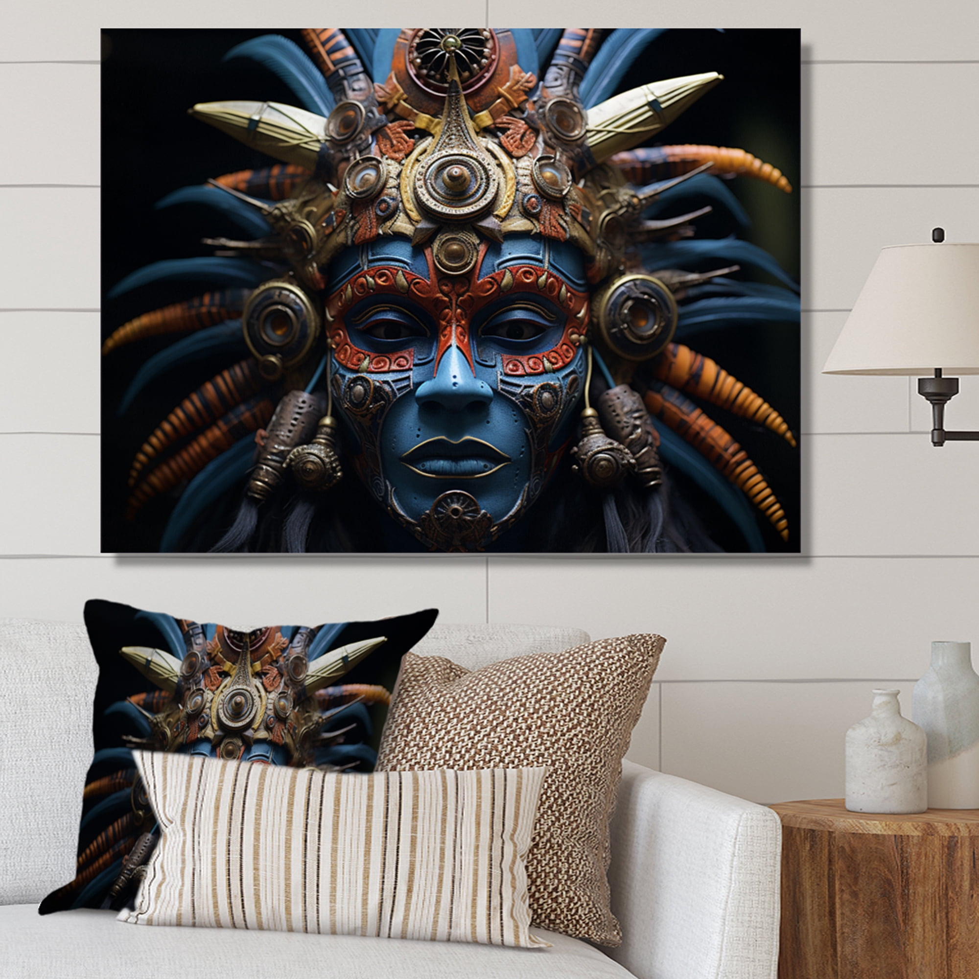Designart "Tribes Mende African Mask II" African Tribes Wall Art Living ...