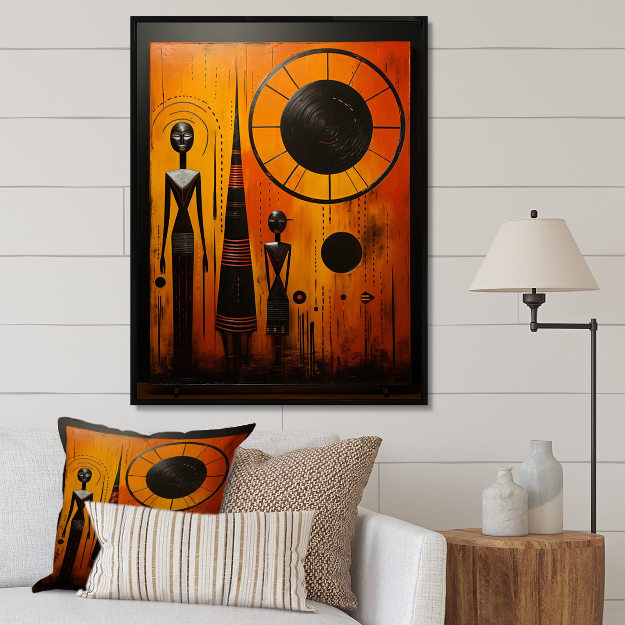 Designart "Tribes Sacred African Patterns III" African Tribes Floater ...