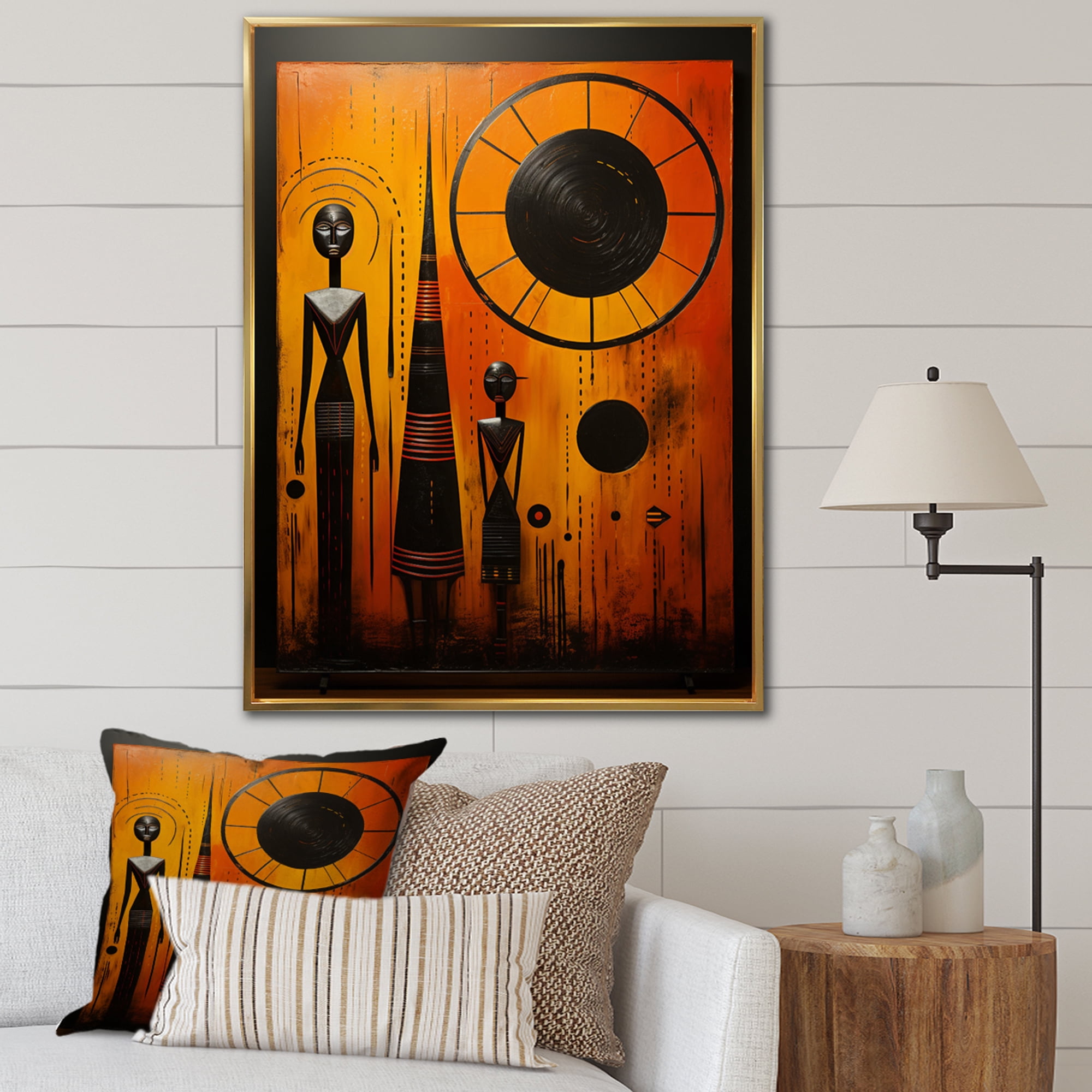 Designart "Tribes Sacred African Patterns III" African Tribes Floater ...
