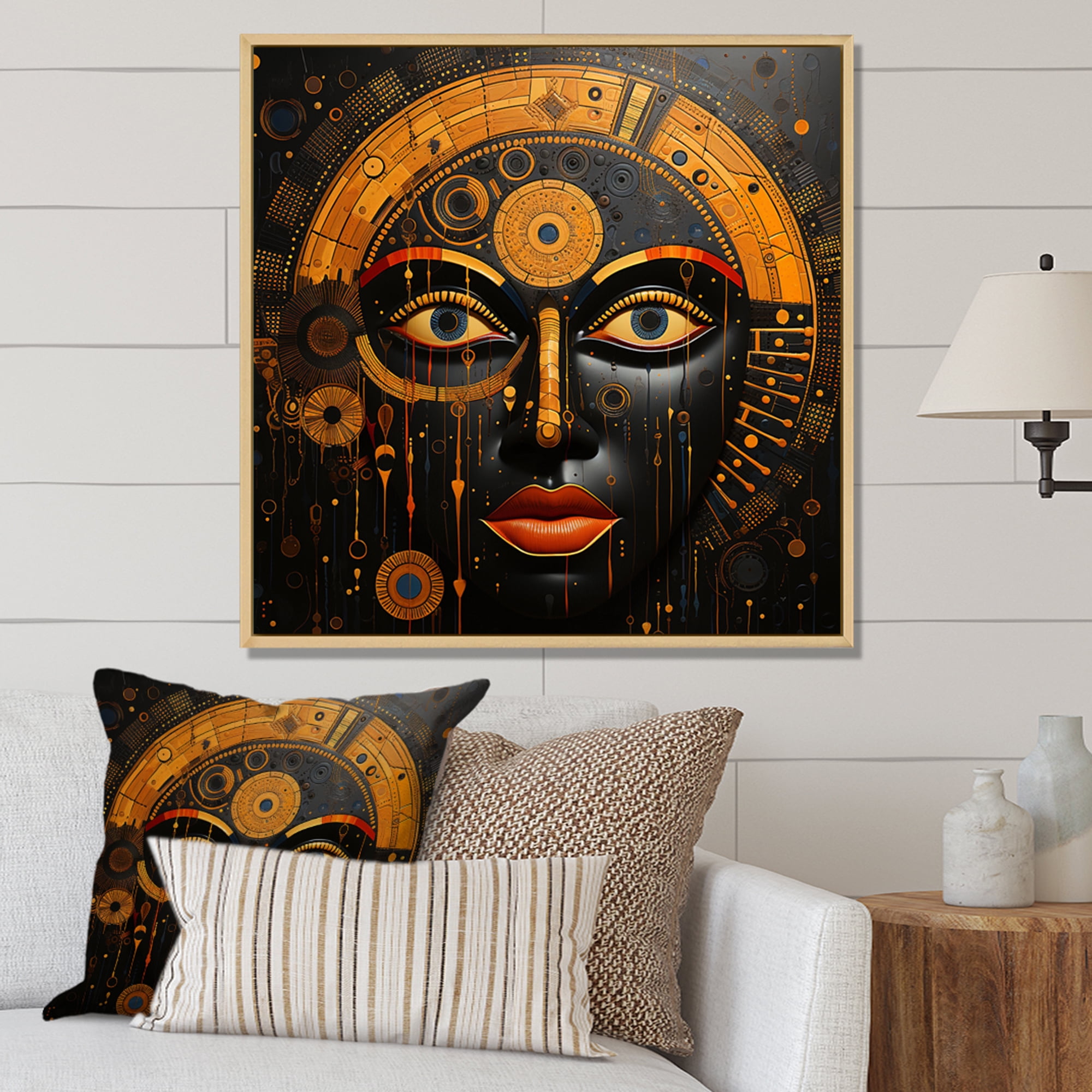 Designart "Tribes Sacred African Patterns V" African Tribes Floater ...