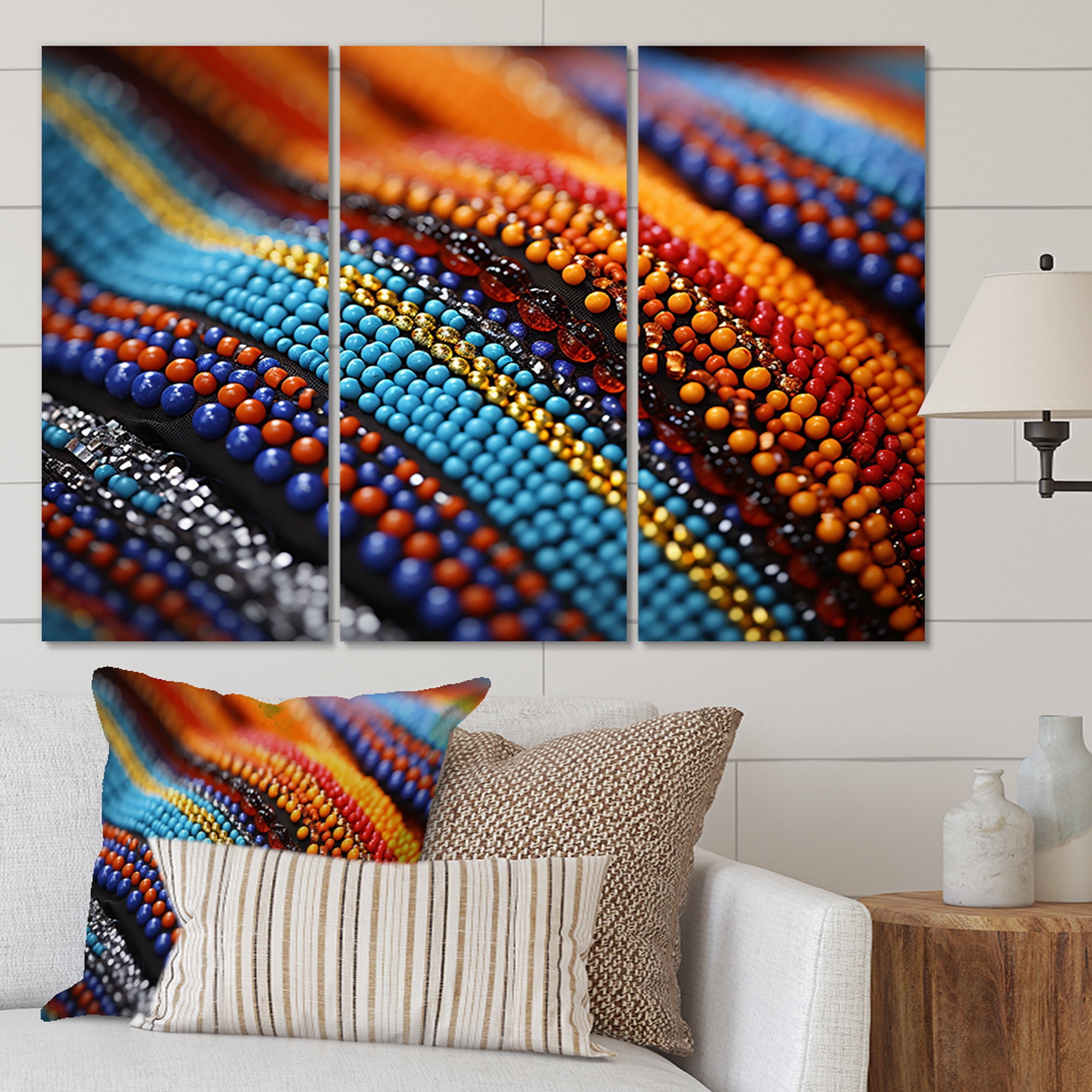 Designart "Tribes Samburu African Beadwork I" African Tribes Metal Art ...