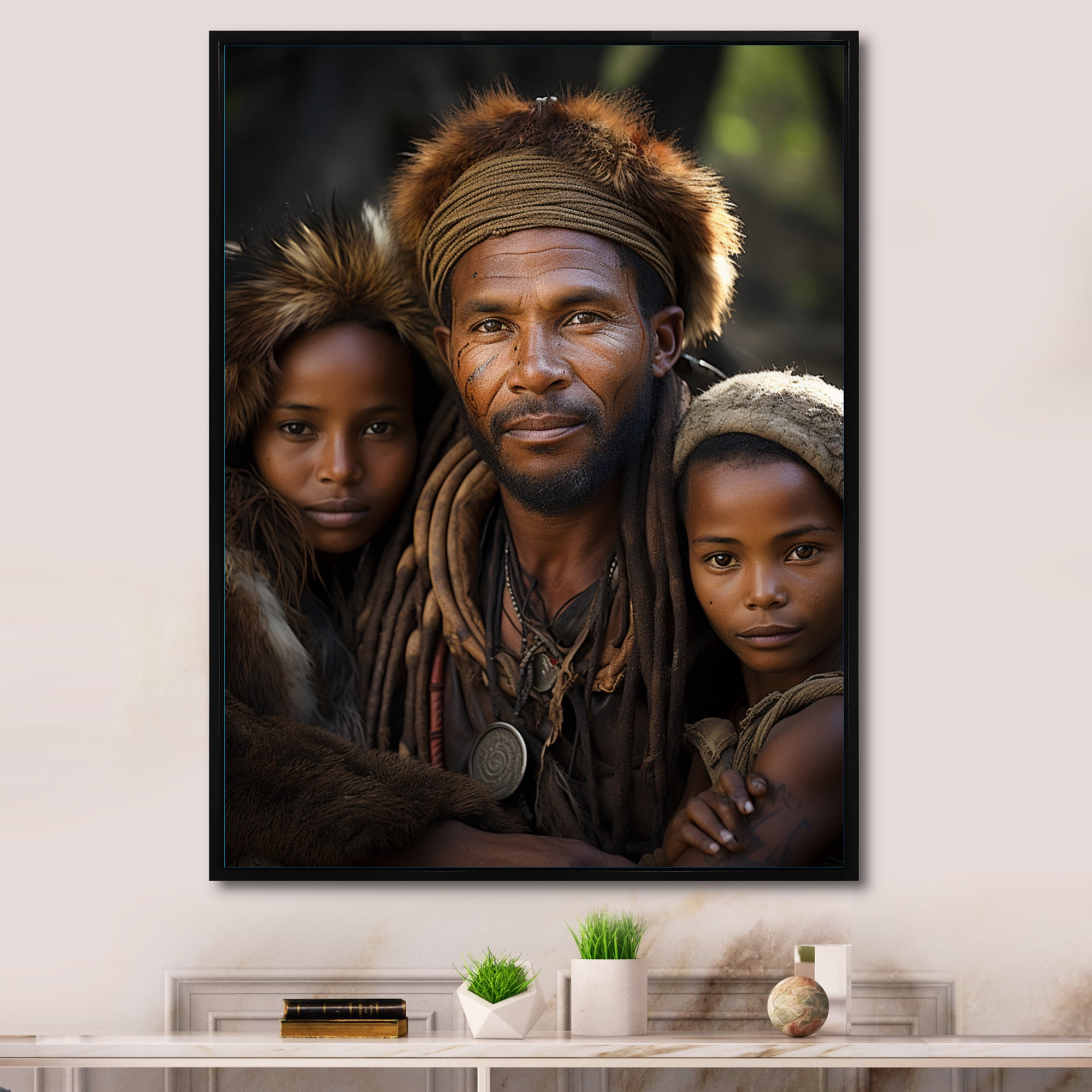Designart "Tribes Sanbushmen African Southern I" African Tribes Floater ...