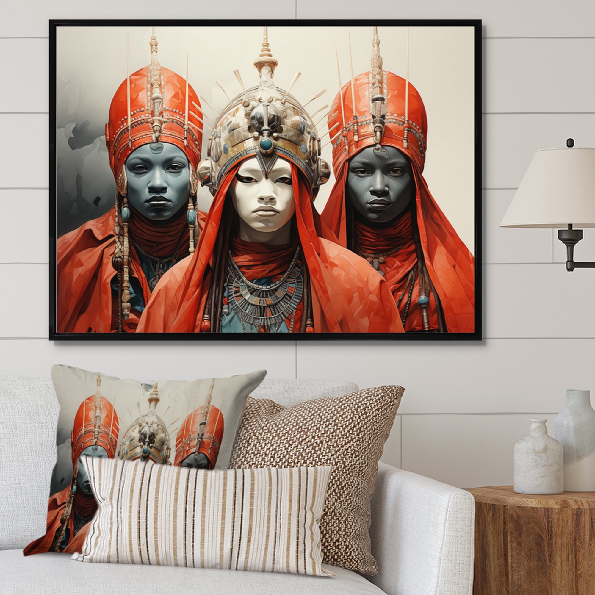 Designart "Tribes Yoruba African Masquerade II" African Tribes Floater ...