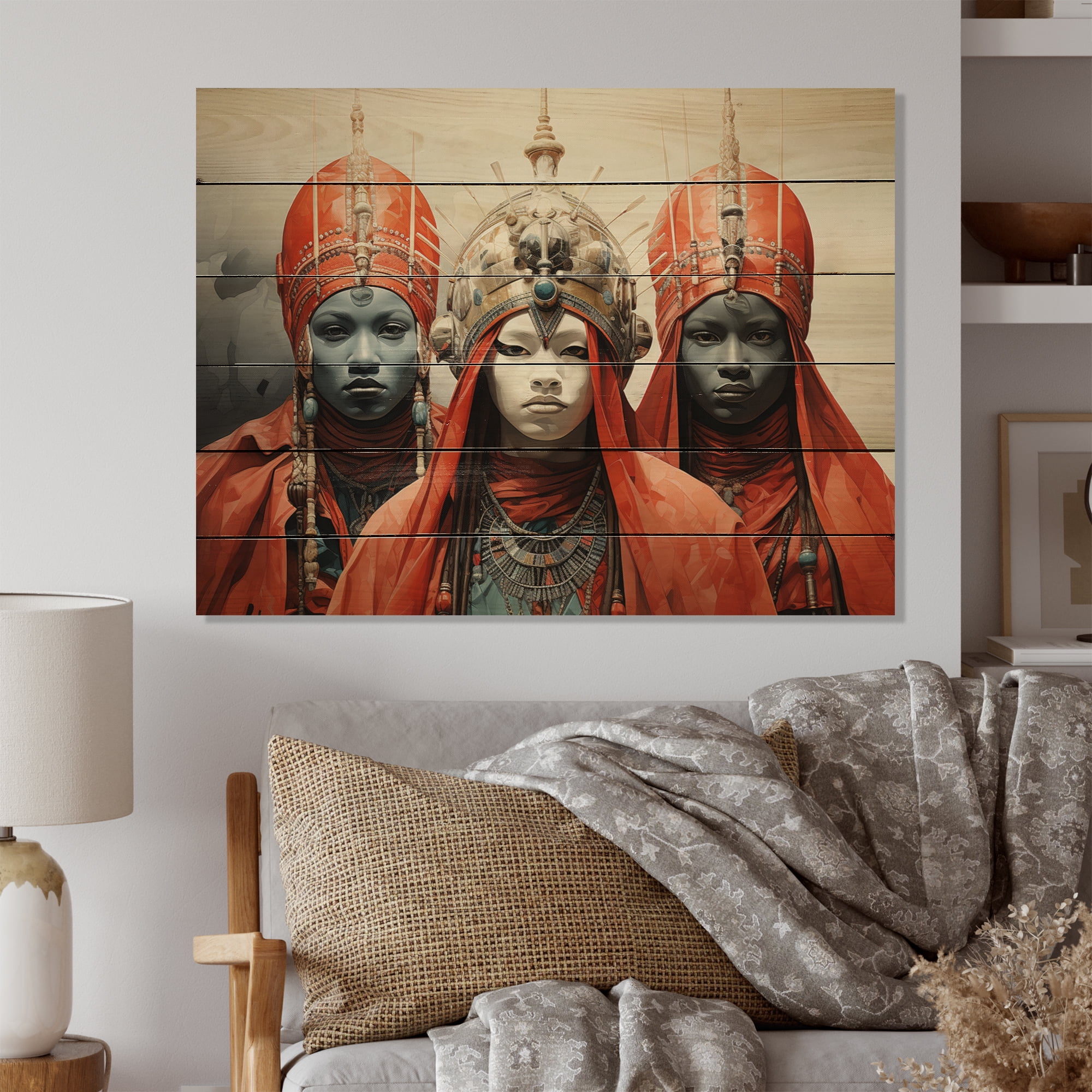 Designart "Tribes Yoruba African Masquerade II" African Tribes Print on ...