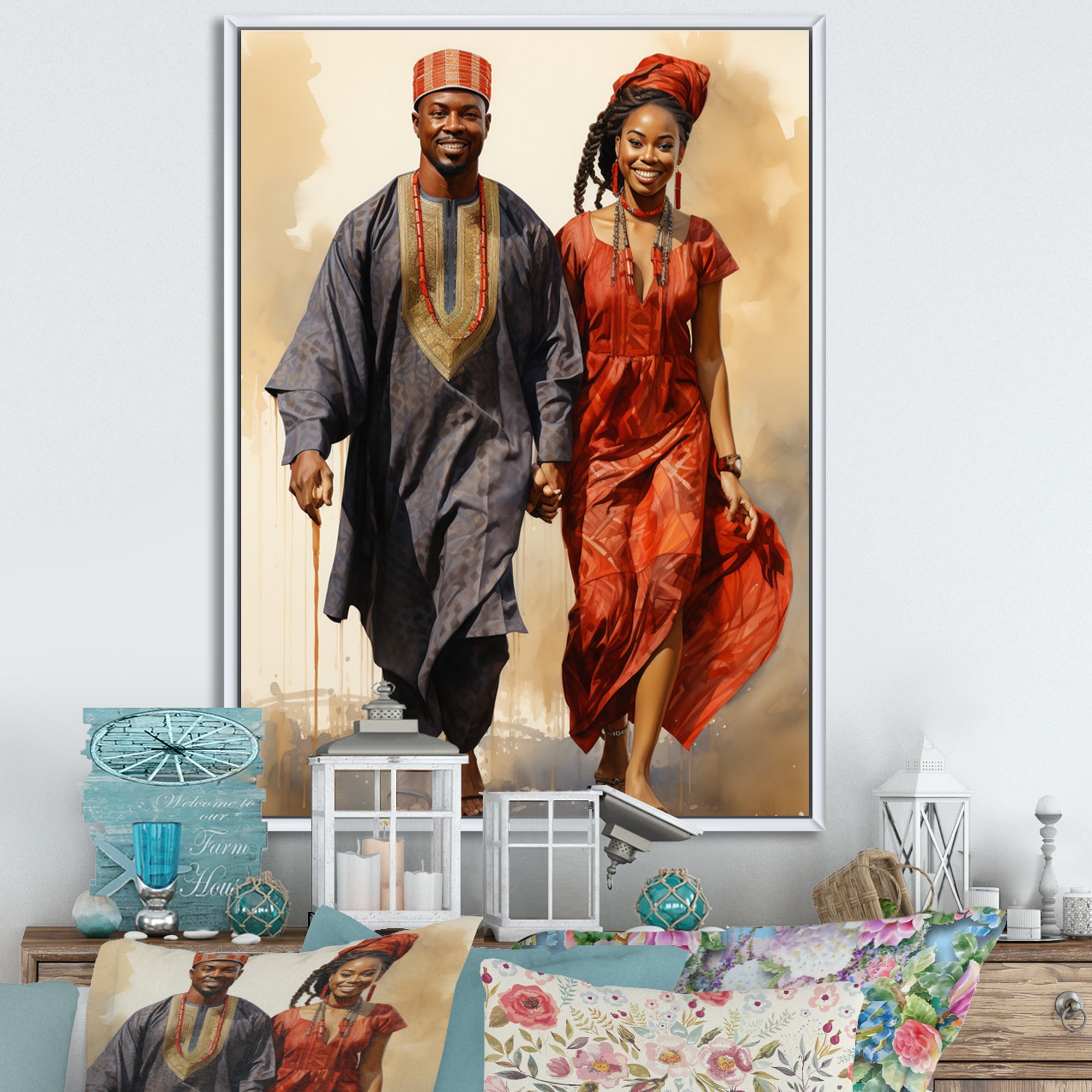 Designart "Tribes Yoruba African Nigeria I" African Tribes Floater ...