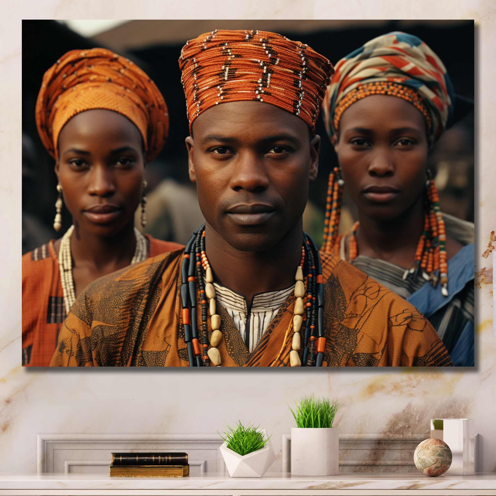Designart "Tribes Yoruba African Nigeria II" African Tribes Canvas Wall ...