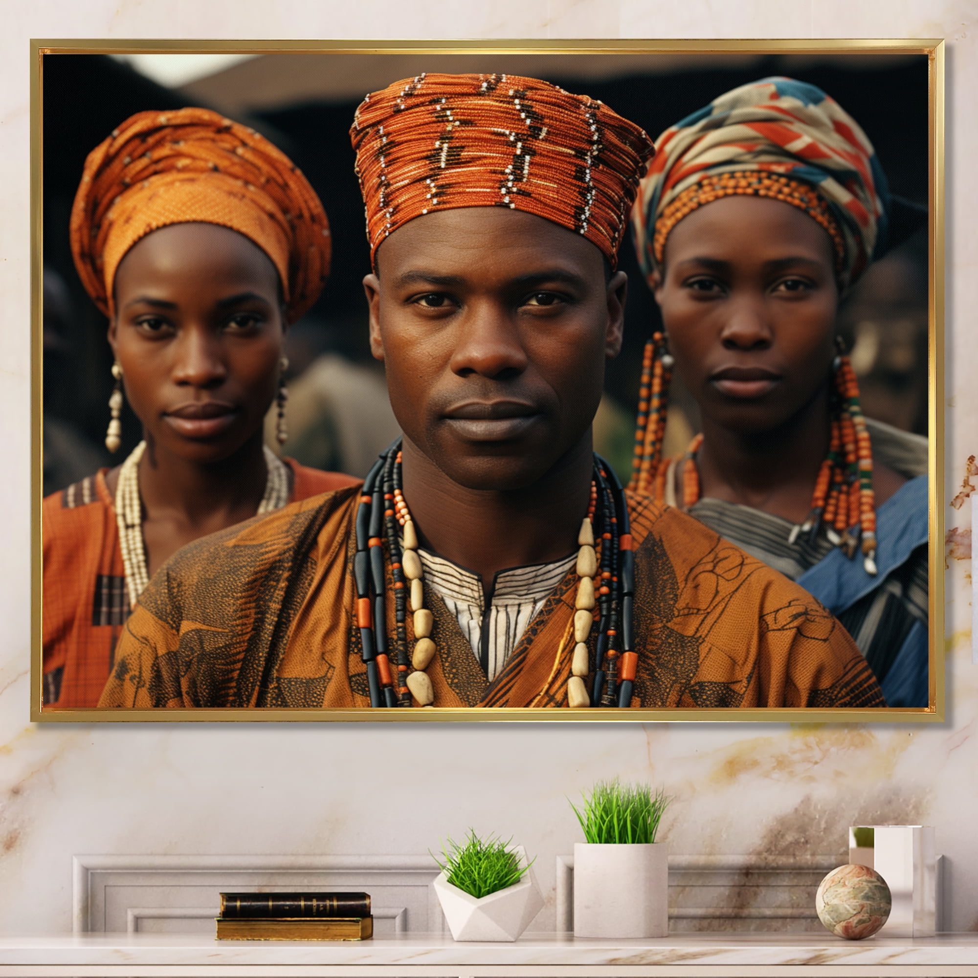 Designart "Tribes Yoruba African Nigeria II" African Tribes Floater ...