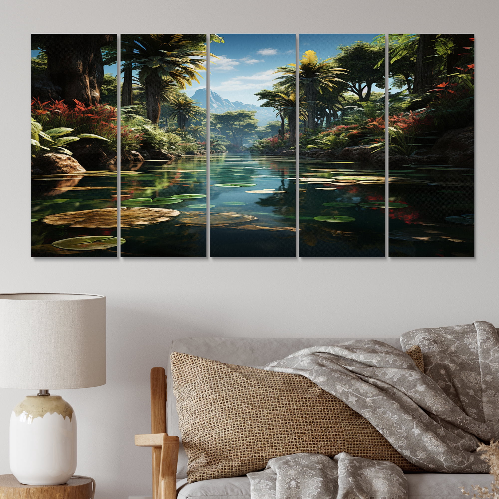 Designart "Tropical Oasis in the Dominican I" Landscapes Metal Wall Art ...