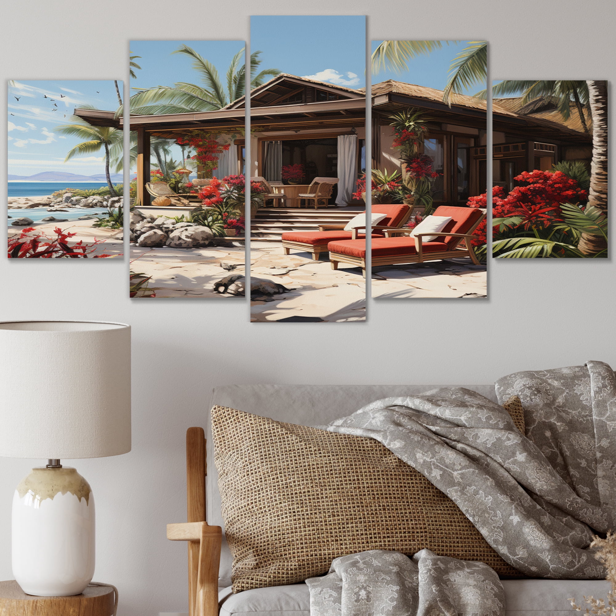 Designart "Tropical Retreat in the Caribbean I" Beach & Ocean Metal ...