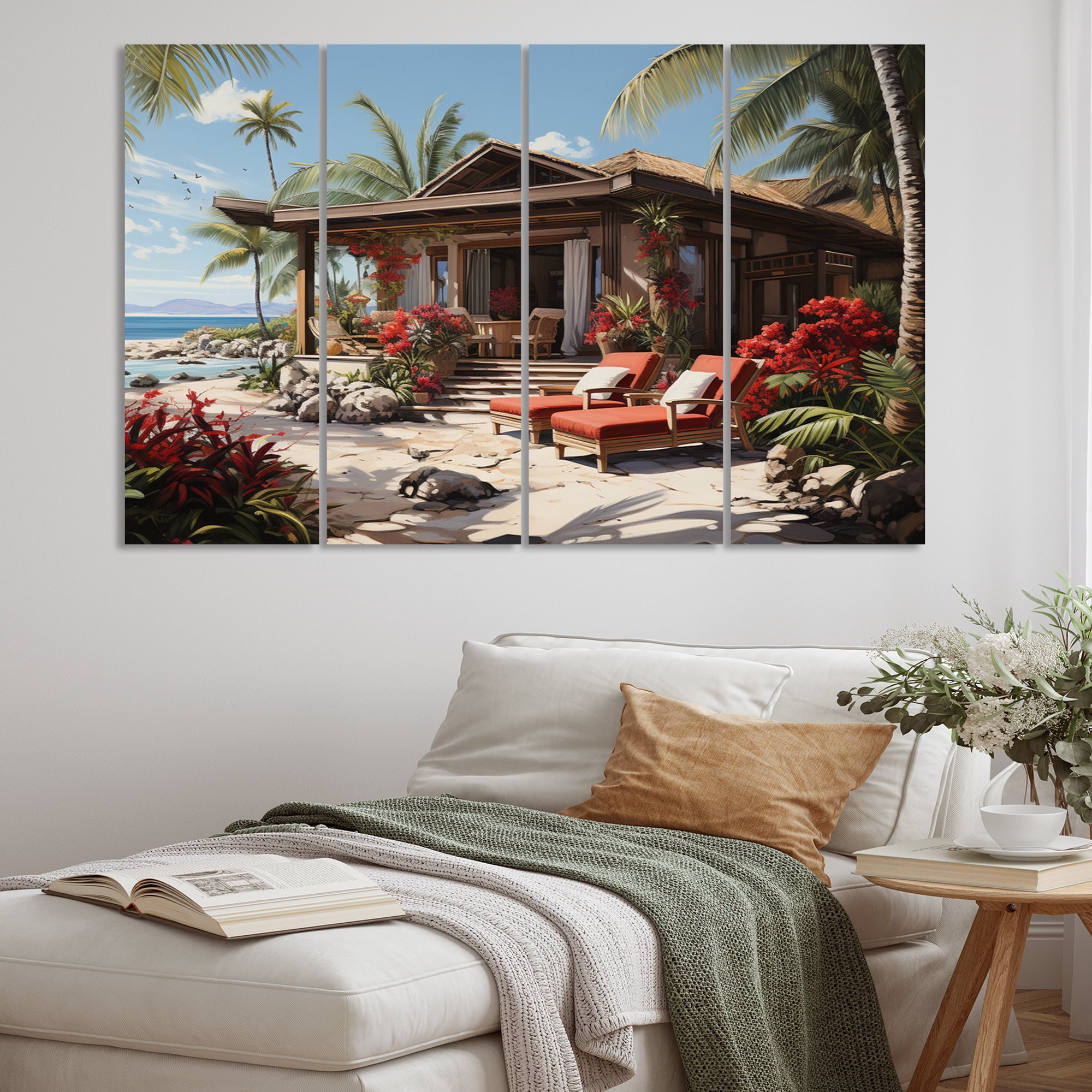 Designart "Tropical Retreat in the Caribbean I" Beach & Ocean Metal ...