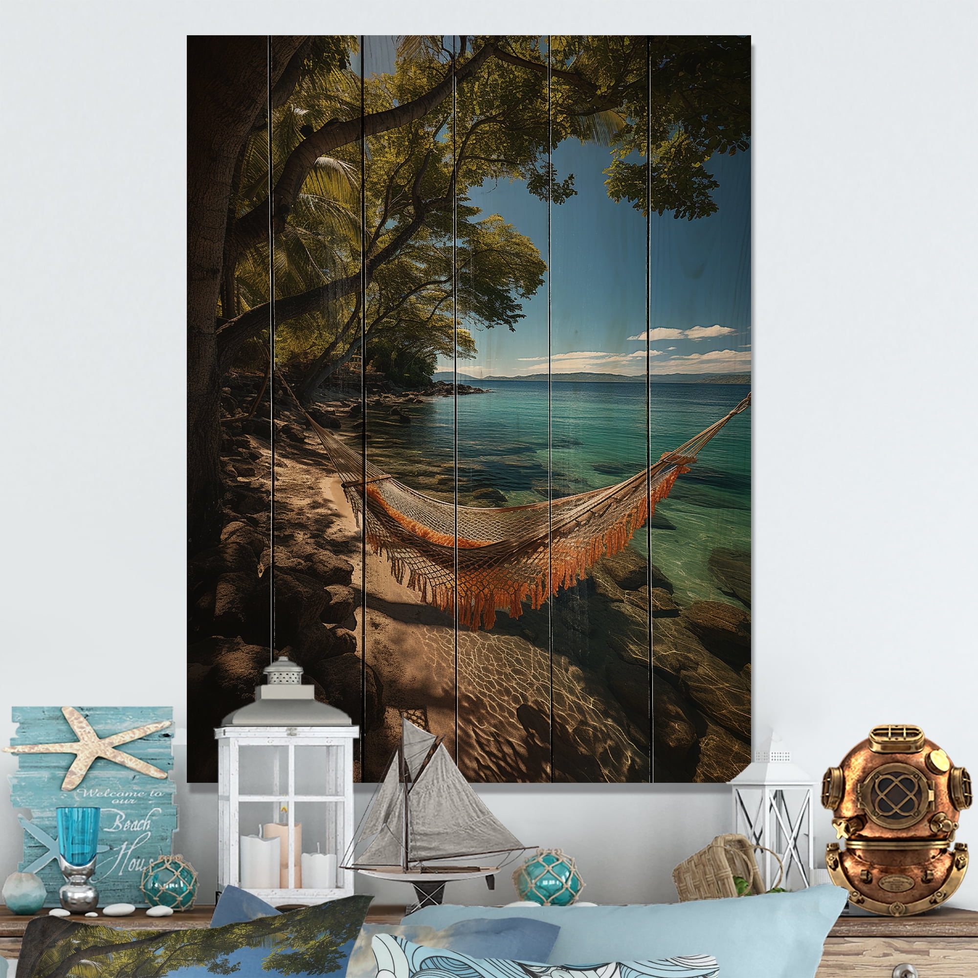 Designart "Tropical Vibes Beach Photo XVII" Nautical & Beach Print on ...