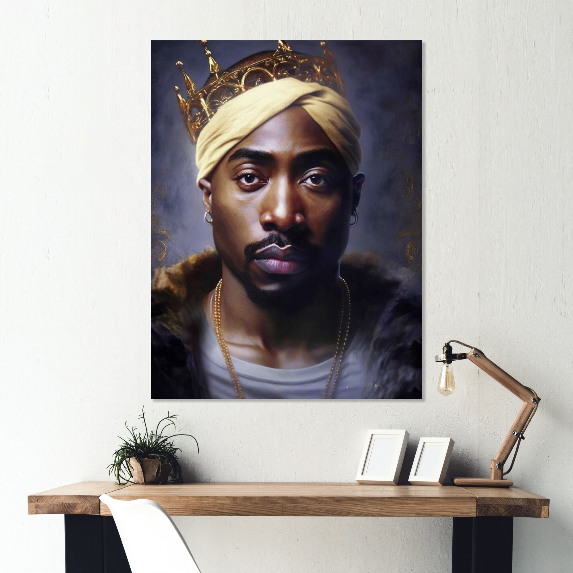 Designart "Tupac King of Rap (Celebrity) I" Celebrity Metal Wall Art ...
